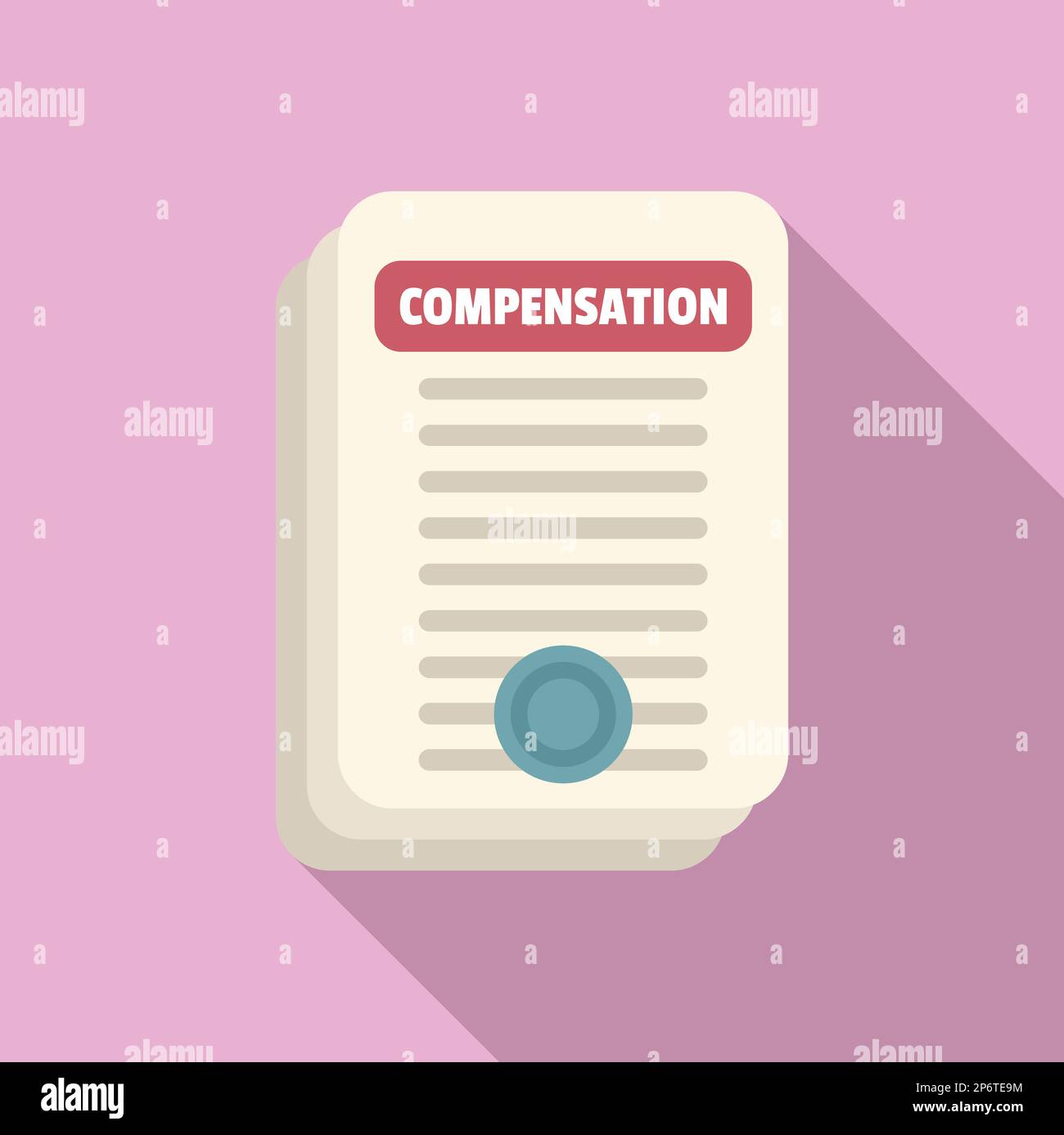 Compensation paper icon flat vector. Money benefit. Fund pension Stock ...