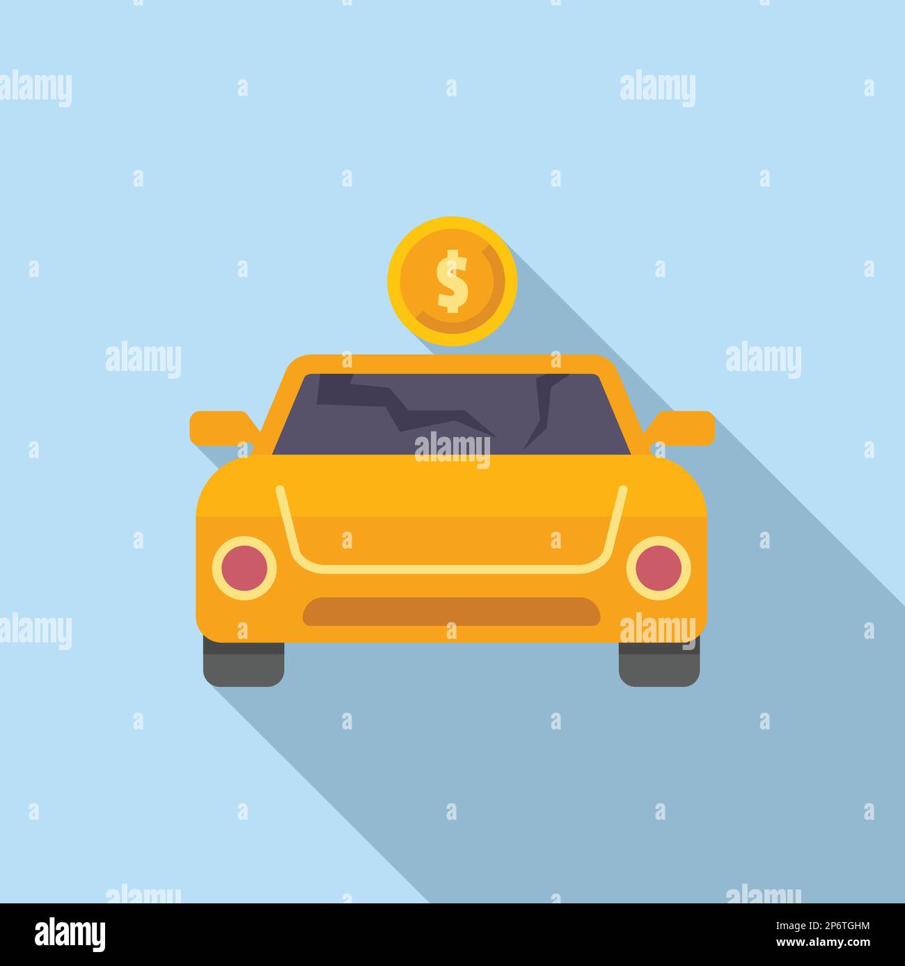 Car buy compensation icon flat vector. Money benefit. Fund support ...