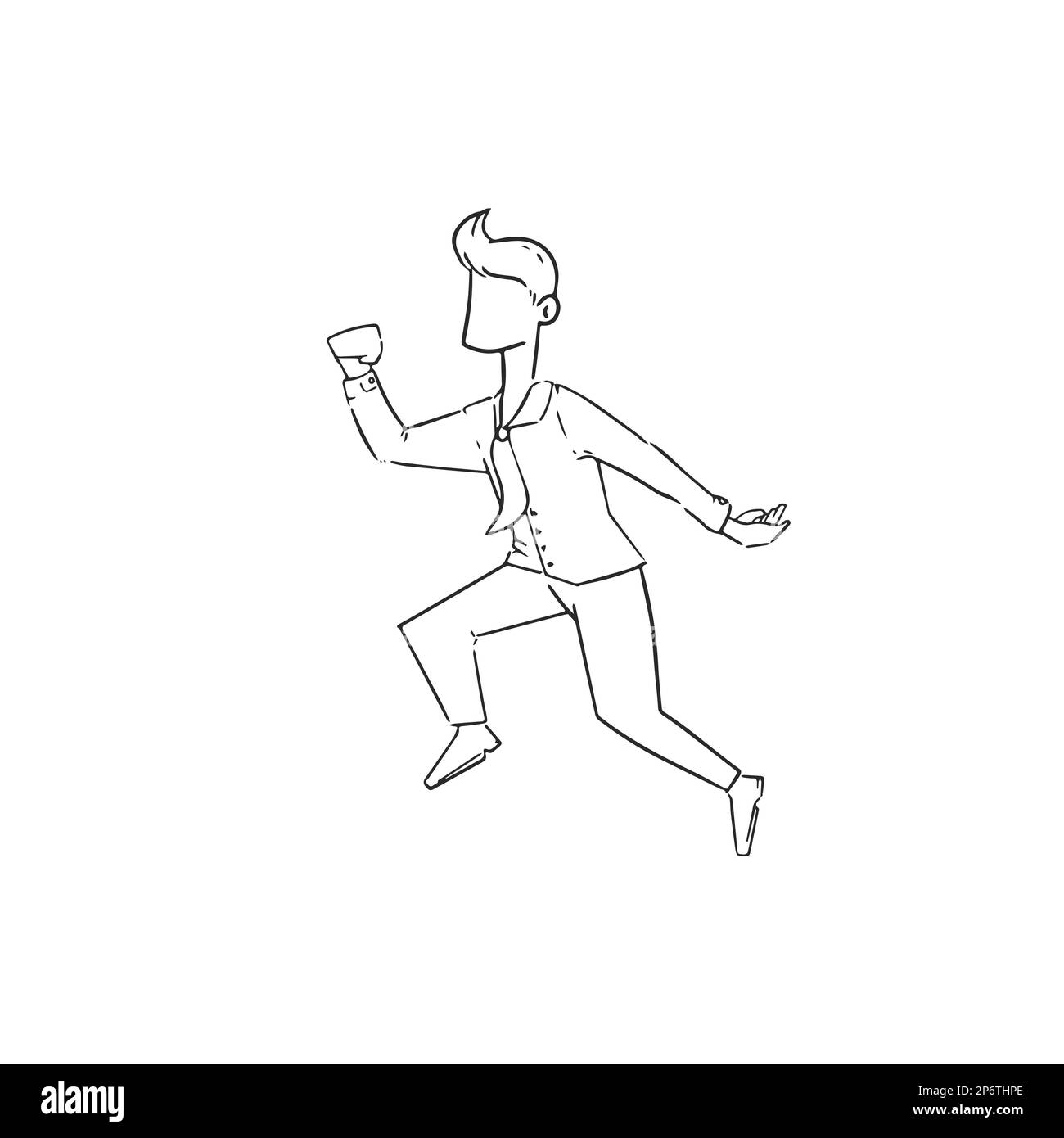 Gentleman In Suit Running Towards Finish Line Celebrating Success. Man ...