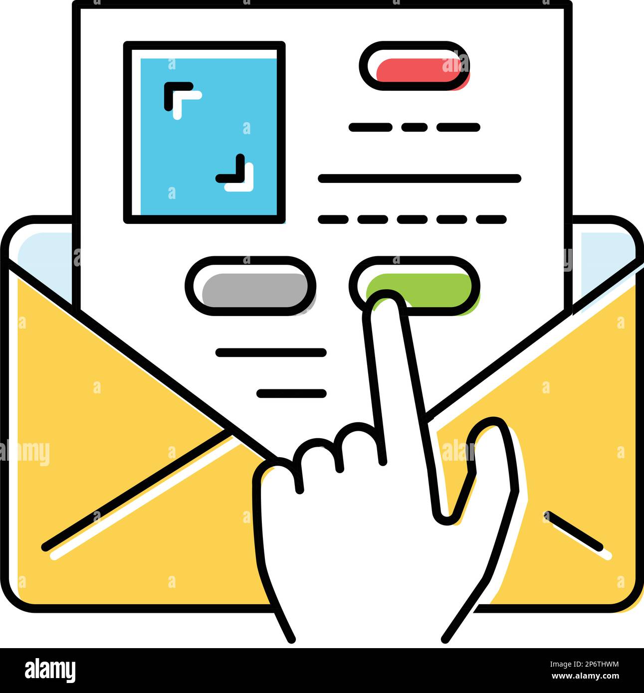 email message engagement marketing color icon vector illustration Stock ...