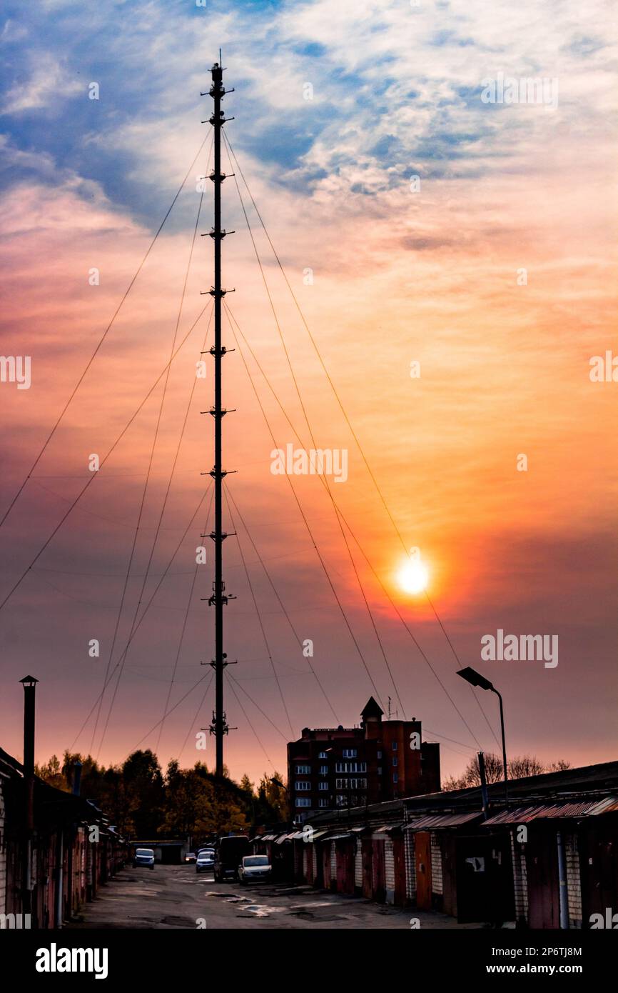 The dark red sun caused by smoke in the atmosphere due to large-scale ...