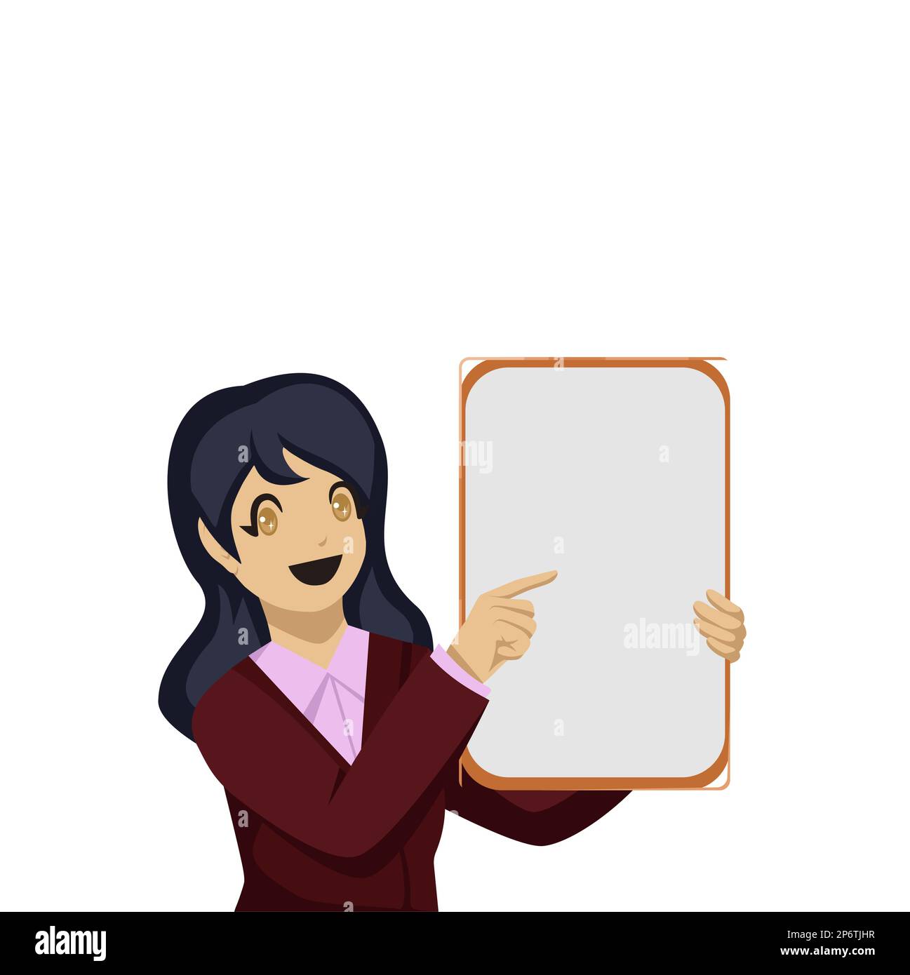 Woman Presenting Information On Presentation Board. Lady Showing ...