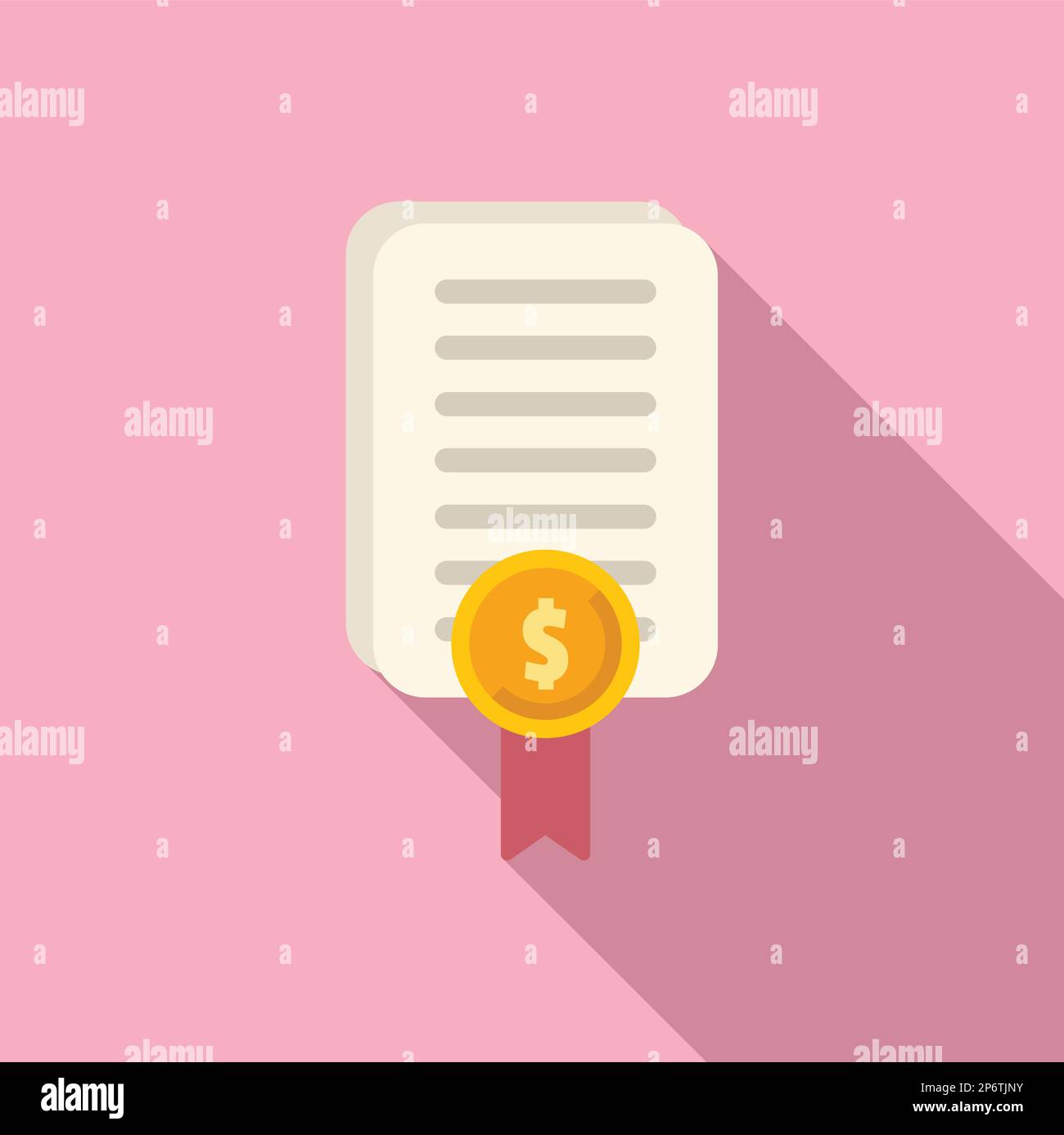 Compensation paper emblem icon flat vector. Money benefit. Support fund ...