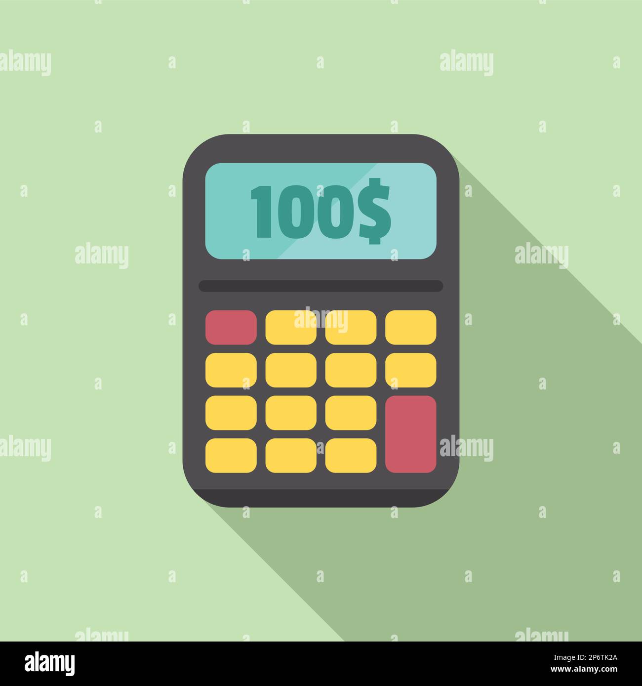 Calculator compensation icon flat vector. Business money. Support fund ...