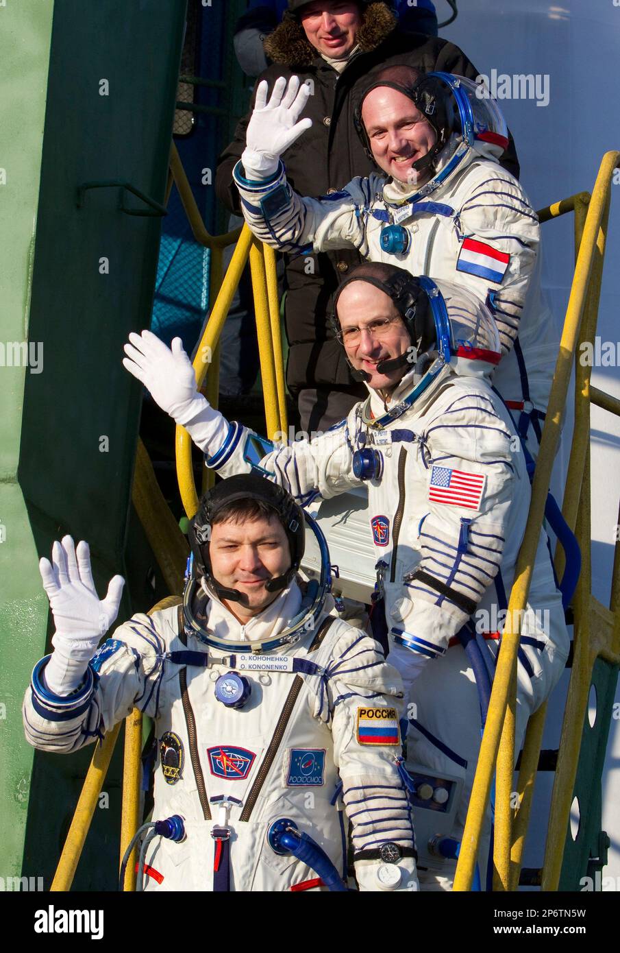 The International Space Station (ISS) crew members Dutch astronaut ...