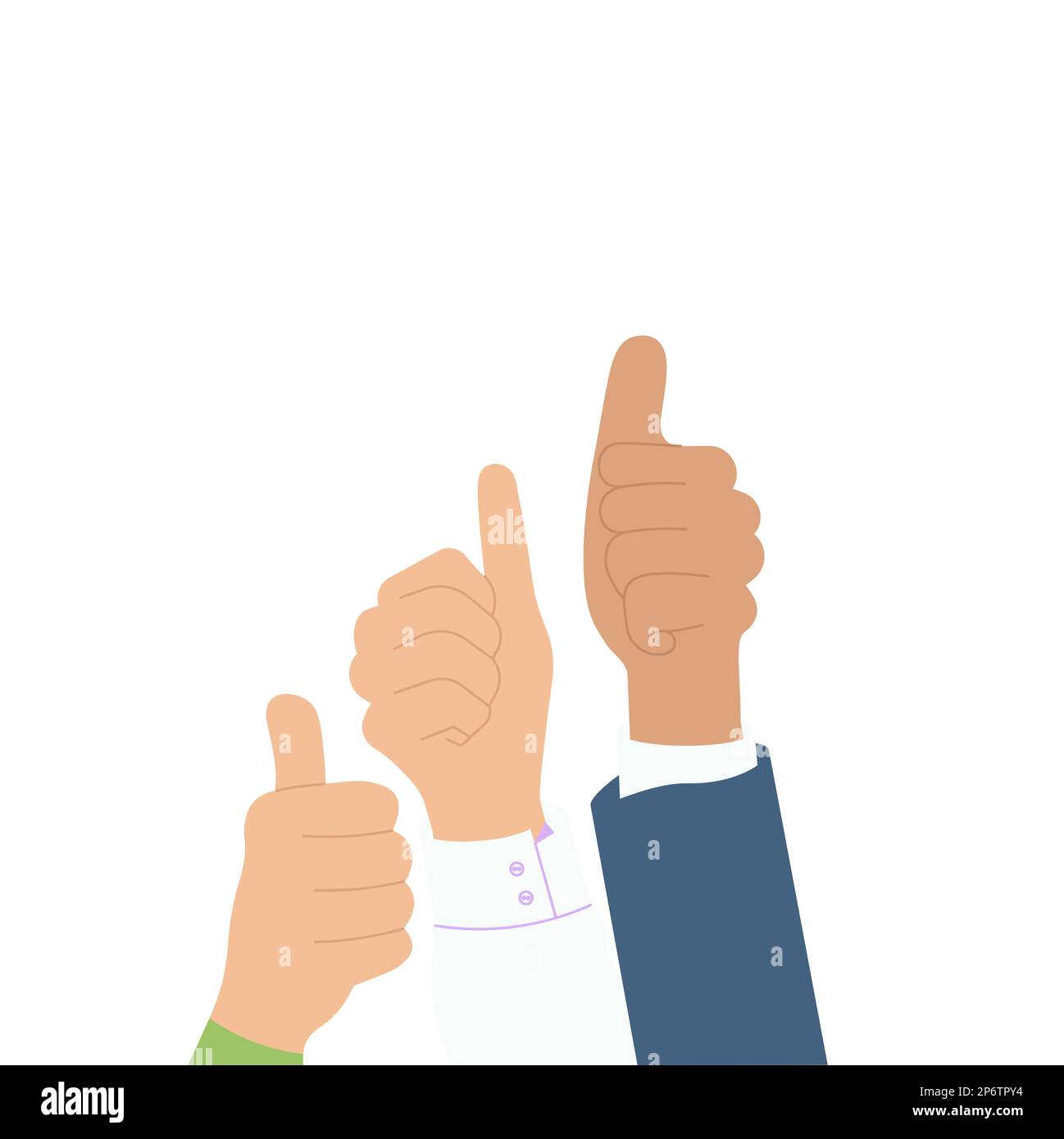Two Hands holding object. Finger pointing up and down. Handshake. Single main vector ...