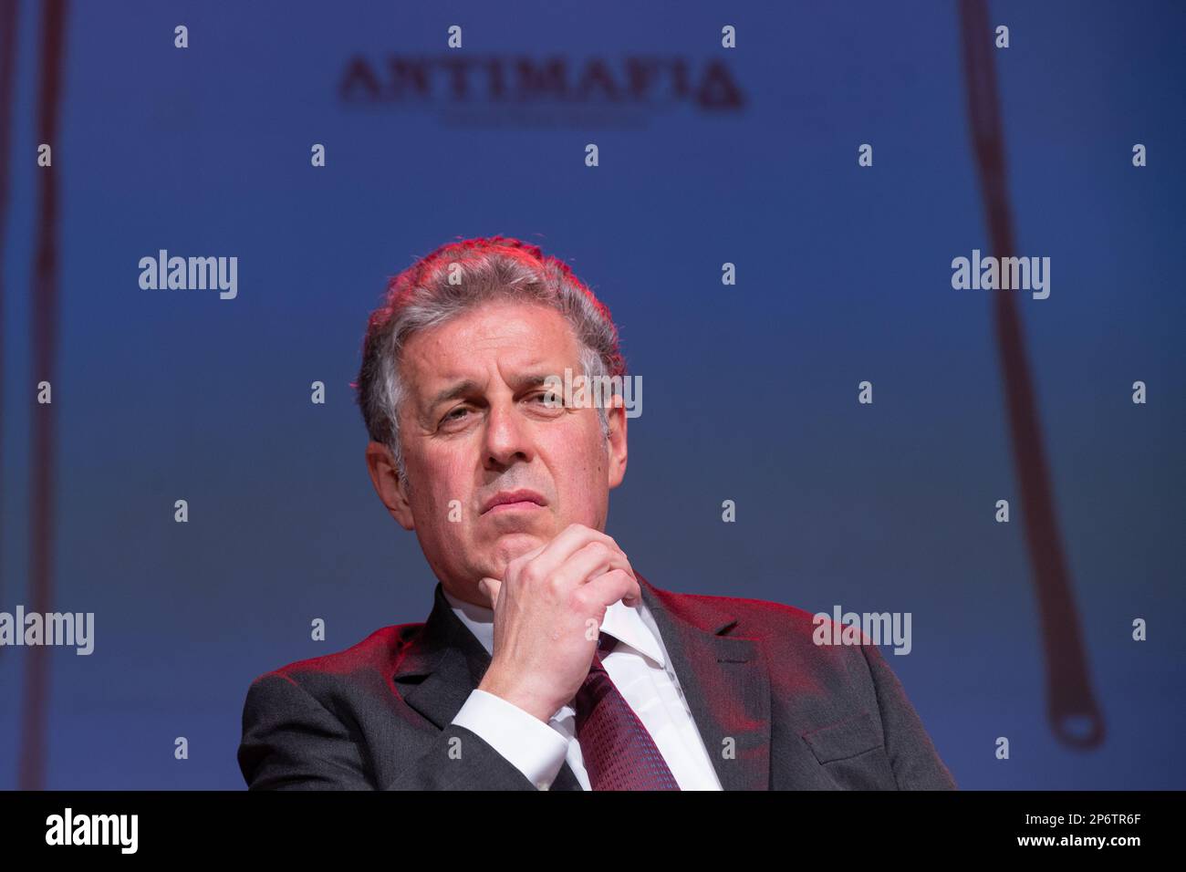Italian magistrate Nino Di Matteo attends the presentation of the book ...