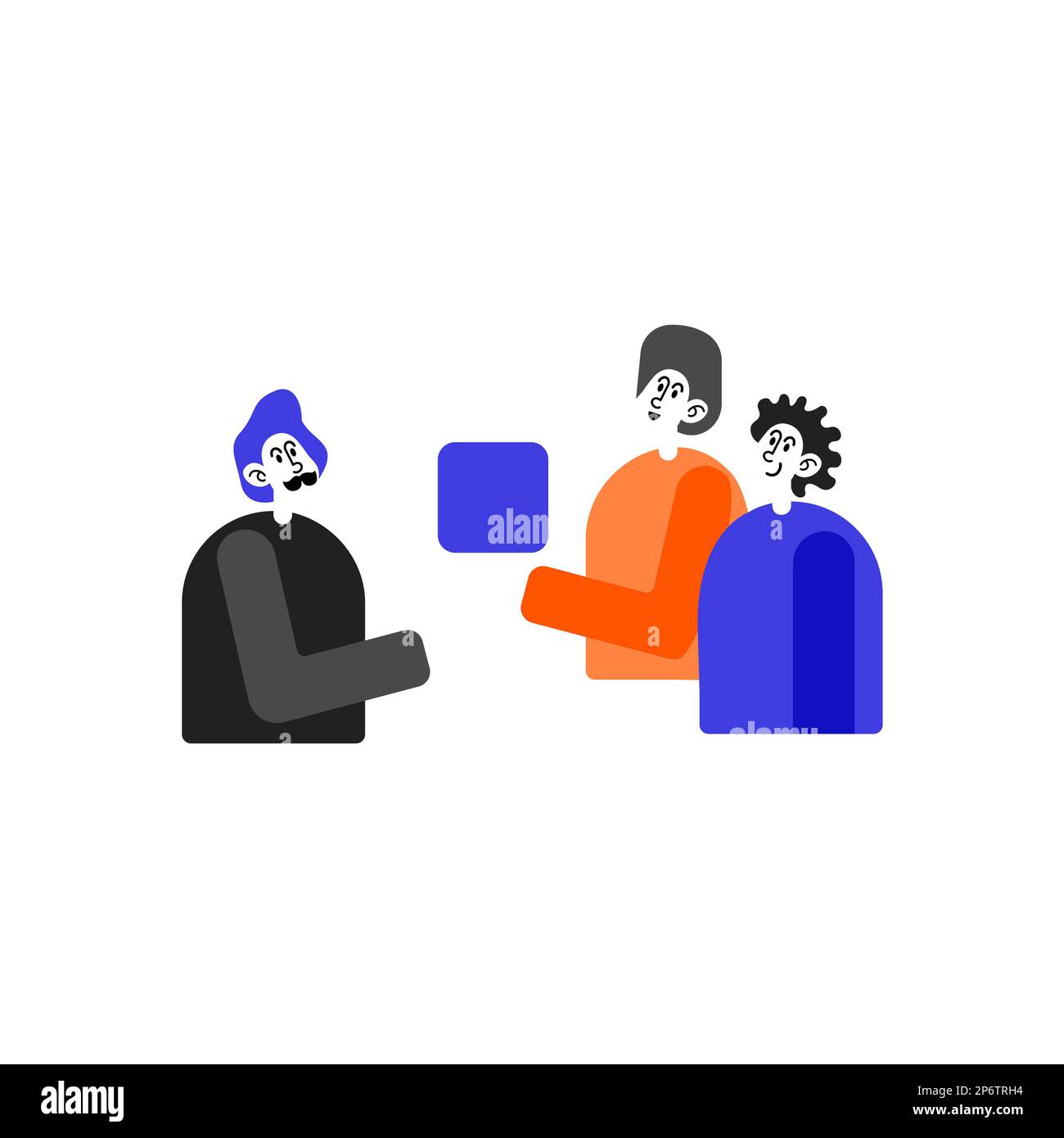 People talking about important things. Colleagues discussing agenda and ...