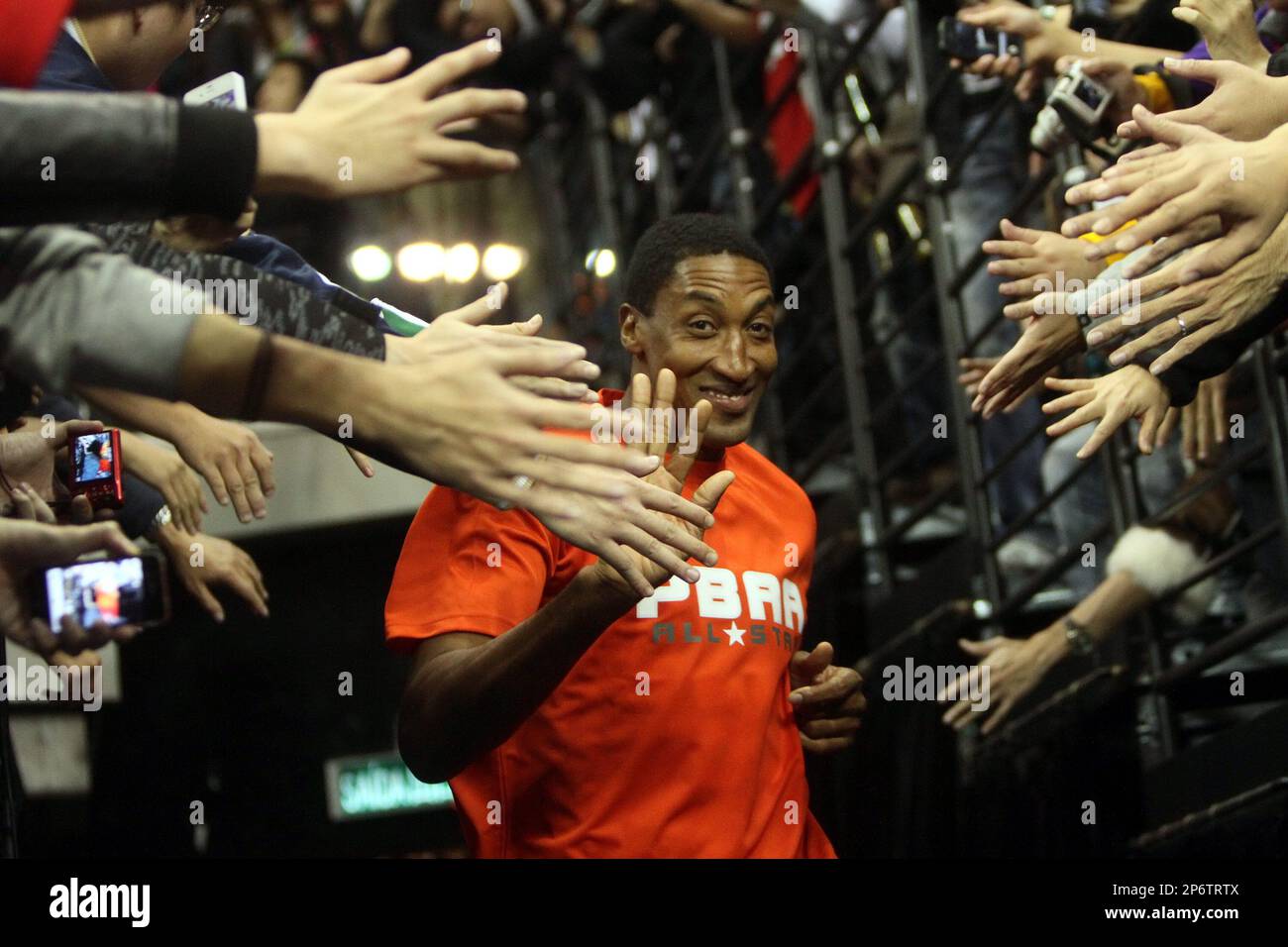 Dec 18, 2011; Macao, CHINA; Bulls greats Scottie Pippen and Dennis ...