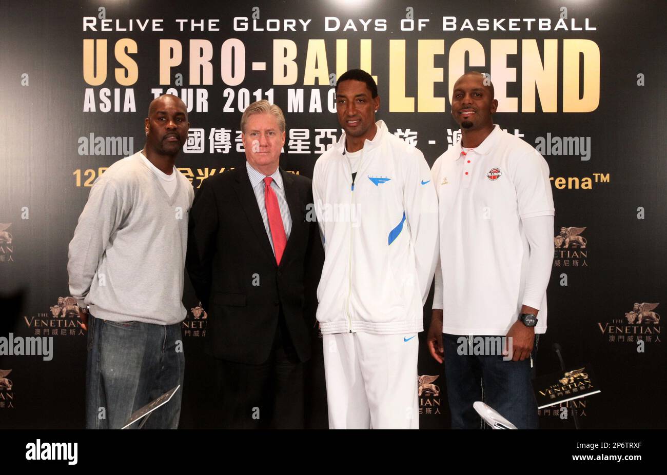 Dec 18, 2011; Macao, CHINA; Bulls greats Scottie Pippen and Dennis ...