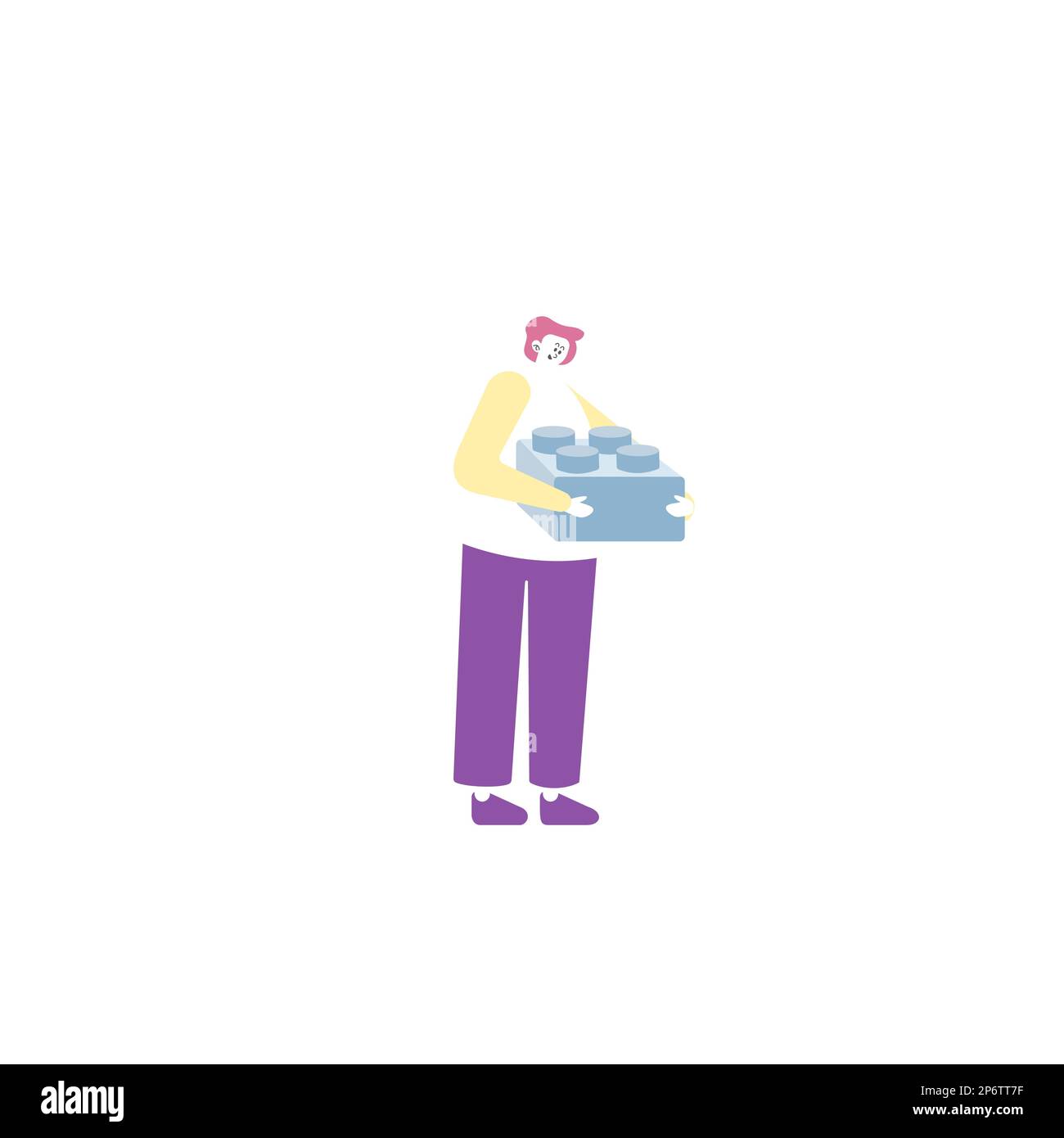 Man cuddling construction block in dreams. Boy in pajama hugging a ...