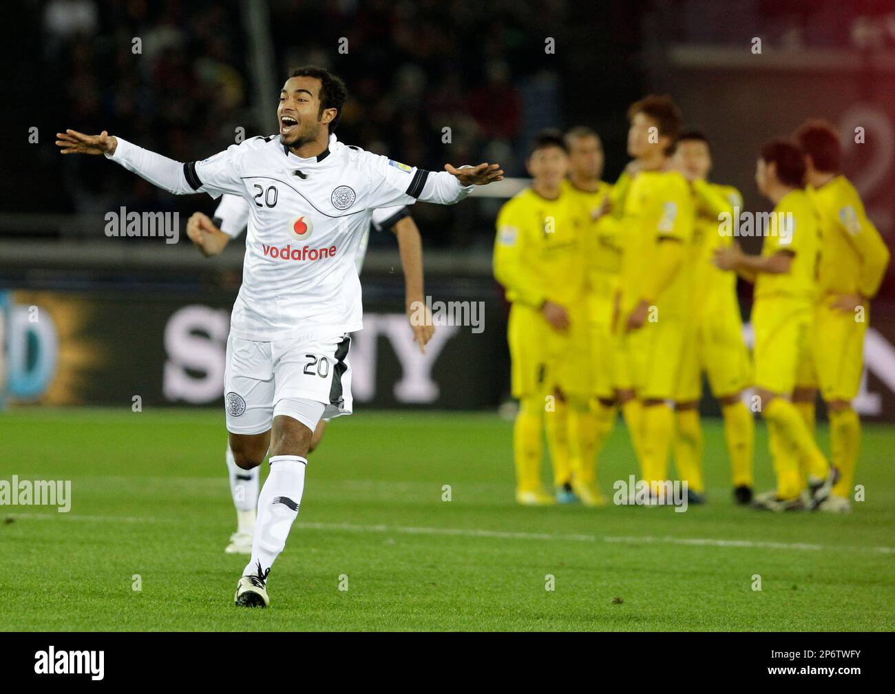Qatar's Al-Sadd Sports Club forward Ali Afif celebrates after their 5-3 ...