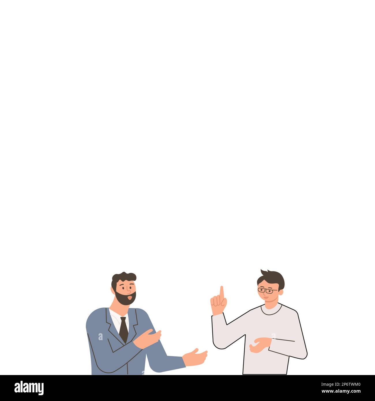 People talking about important things. Colleagues discussing agenda and ...