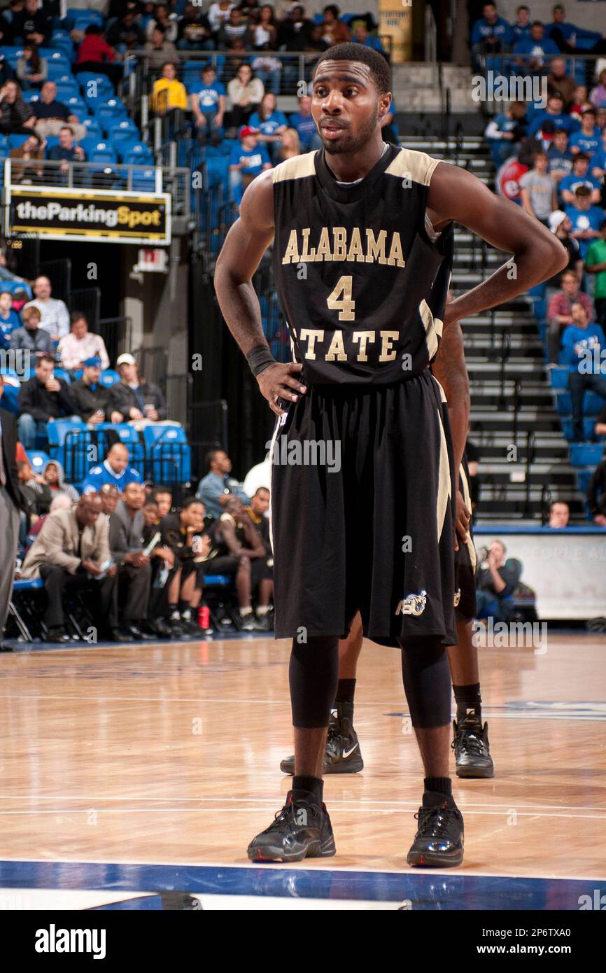 Jeffery Middlebrooks (4) of the Alabama State Hornets during the NCAA ...