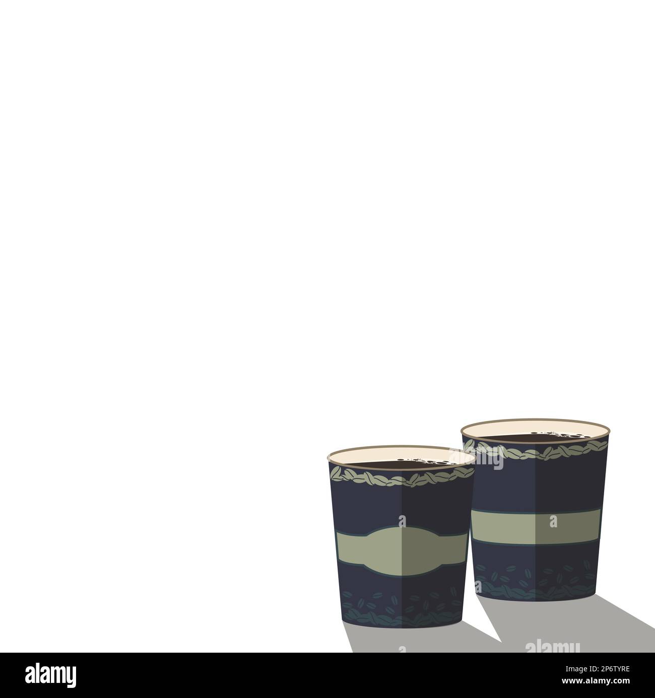 Cup with drink on white background. Main object. Comic bright color ...