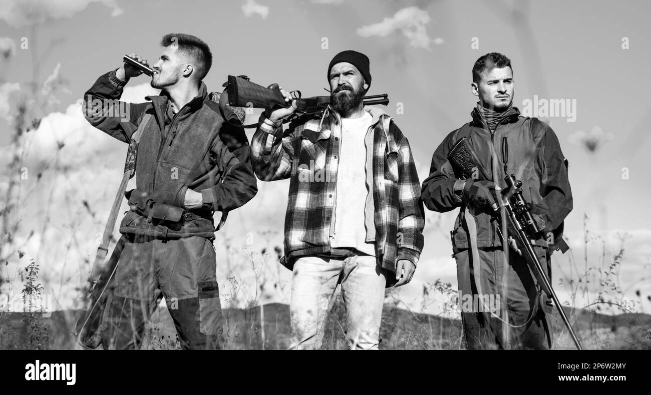 Hunter with shotgun gun on hunt. Hunting in America. Hunting without ...