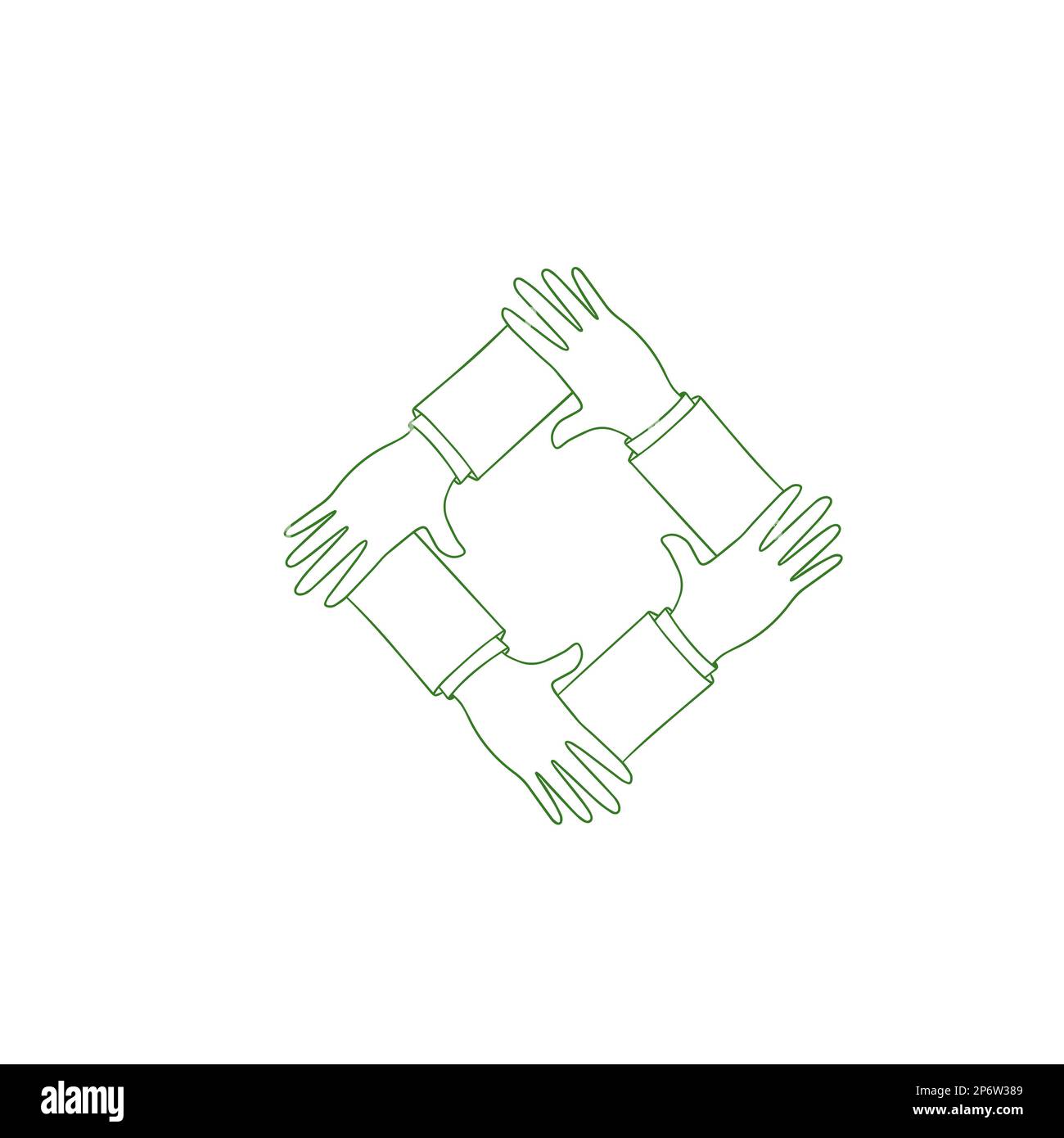 Two Hands holding object. Finger pointing up and down. Handshake. Single main vector ...