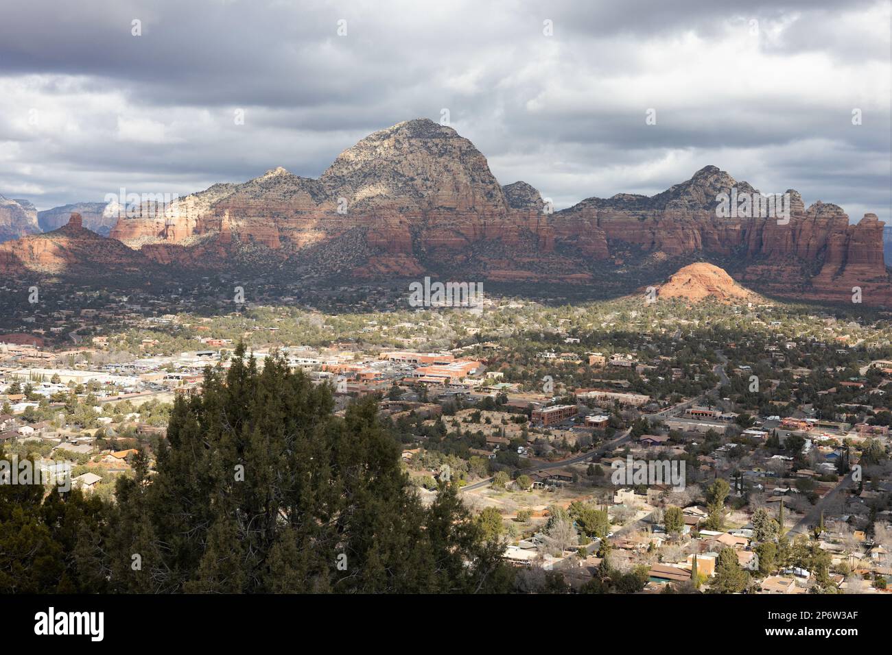 View of Sedona, Arizona on a cloudy winter day Stock Photo - Alamy