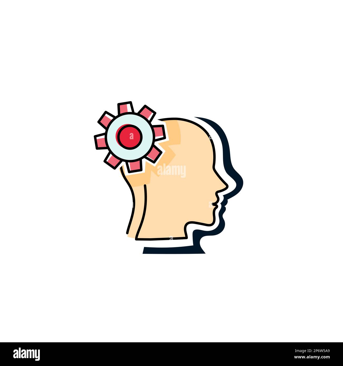 Head With Cogs Showing Technology Ideas. Gears In Brain Symbols Design ...