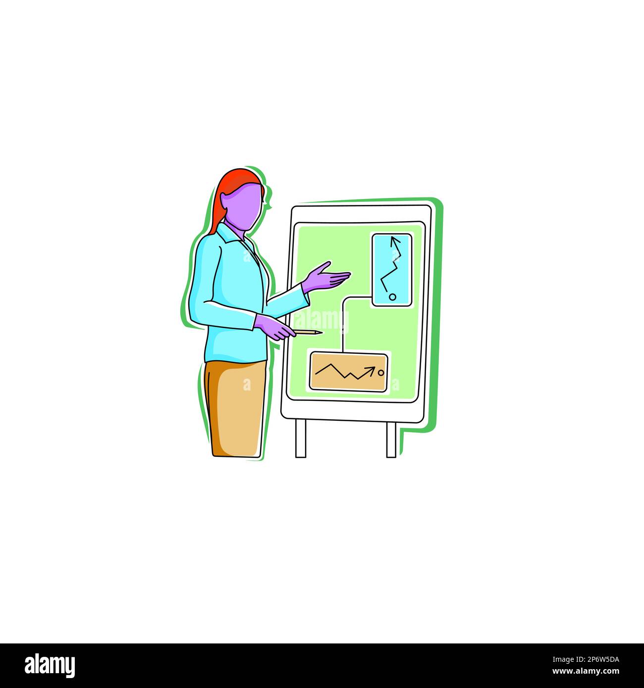 Woman Presenting Information On Presentation Board. Lady Showing ...