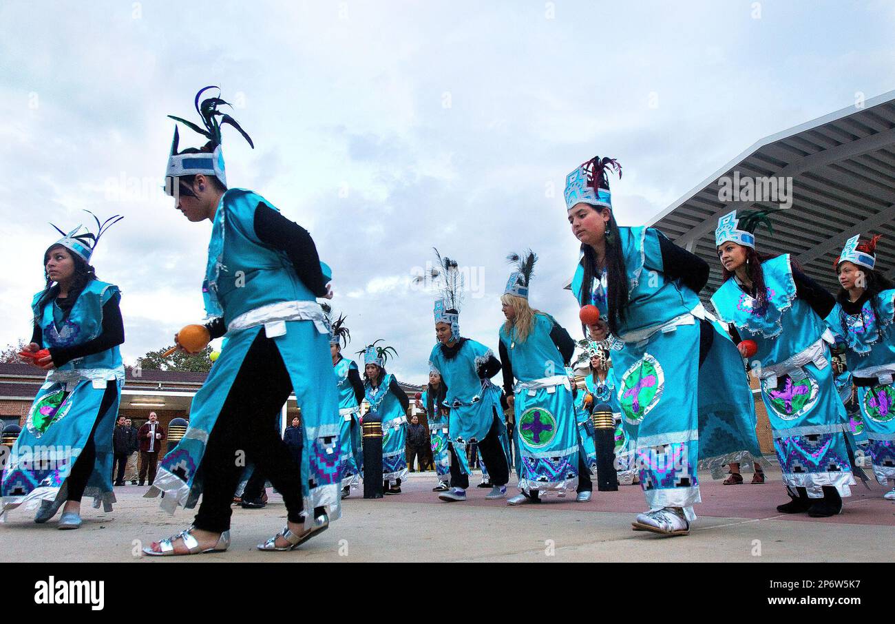 Matachines, devotional dancers, perform during the feast day of the ...