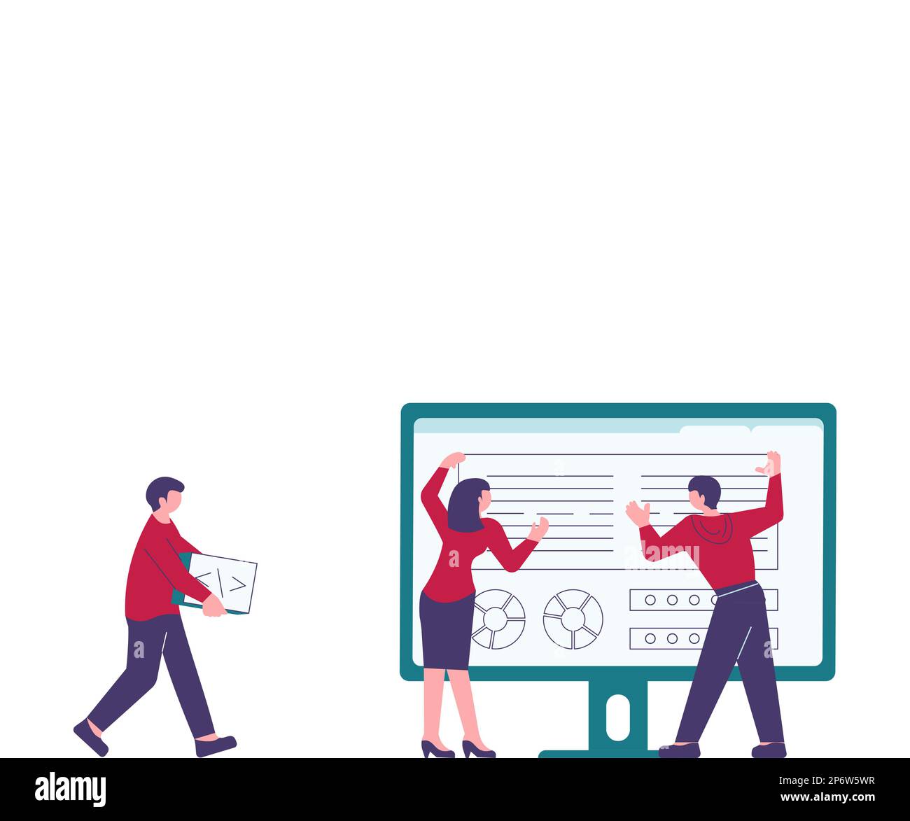 People talking about important things. Colleagues discussing agenda and ...