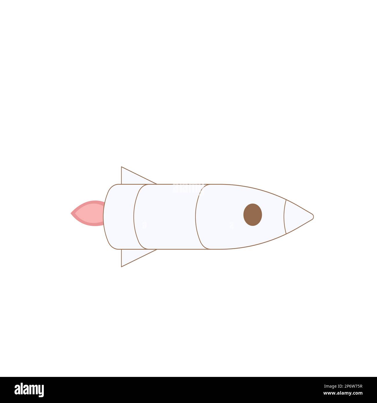 Vector bright color illustration with rocket. Exploration of space ...