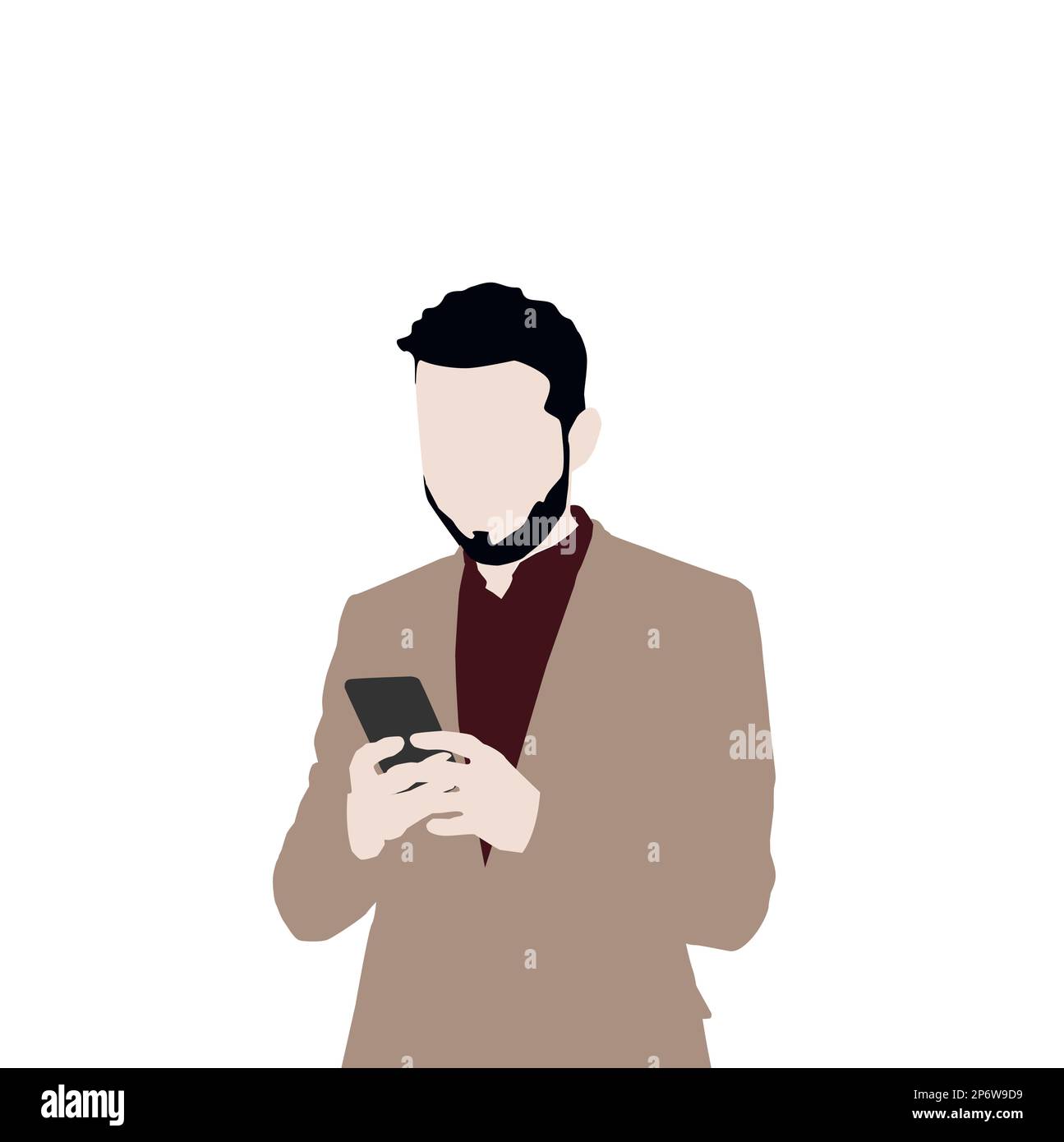 Man pressing button on phone Stock Vector Images - Alamy
