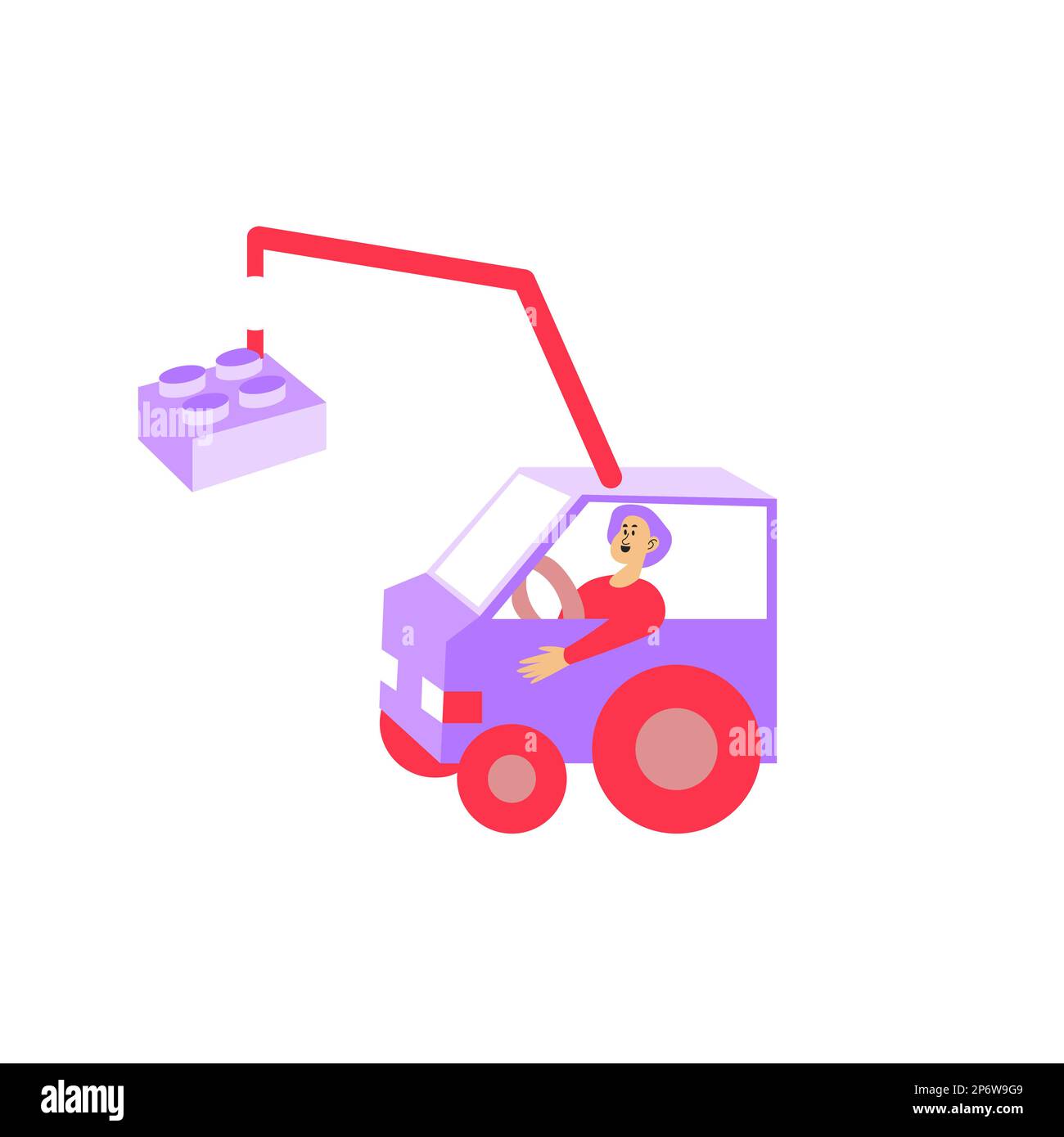 Vector bright color illustration with vehicle. Traveling, ride, driving ...