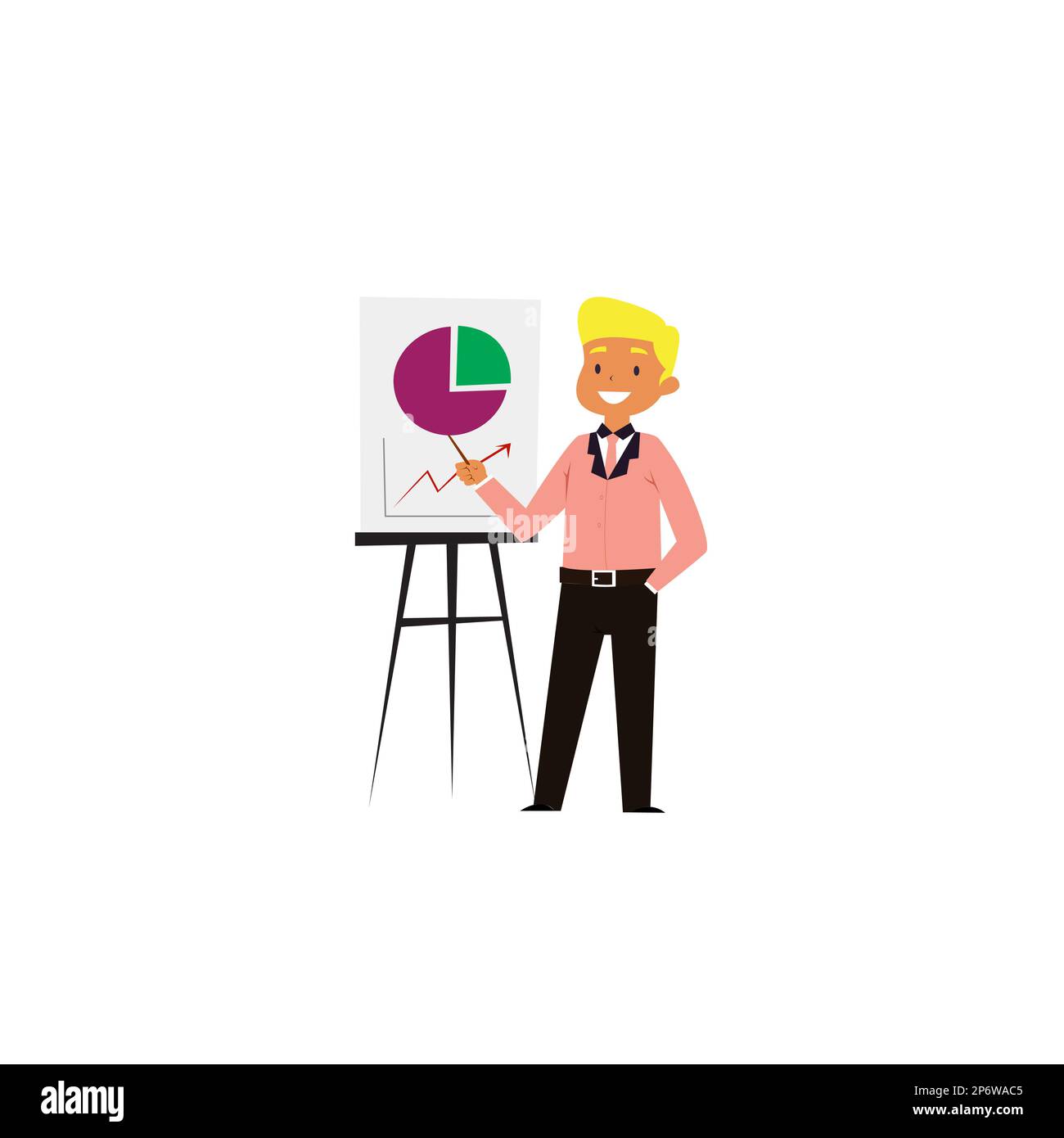 Male Presenting Information On Presentation Board. Man Showing ...