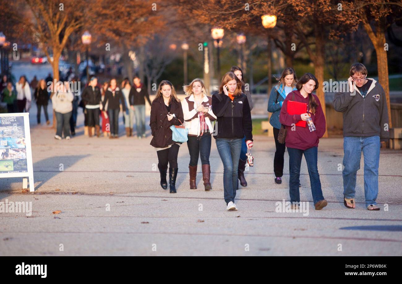 Students pour from Squires student center after the lock-down was ...