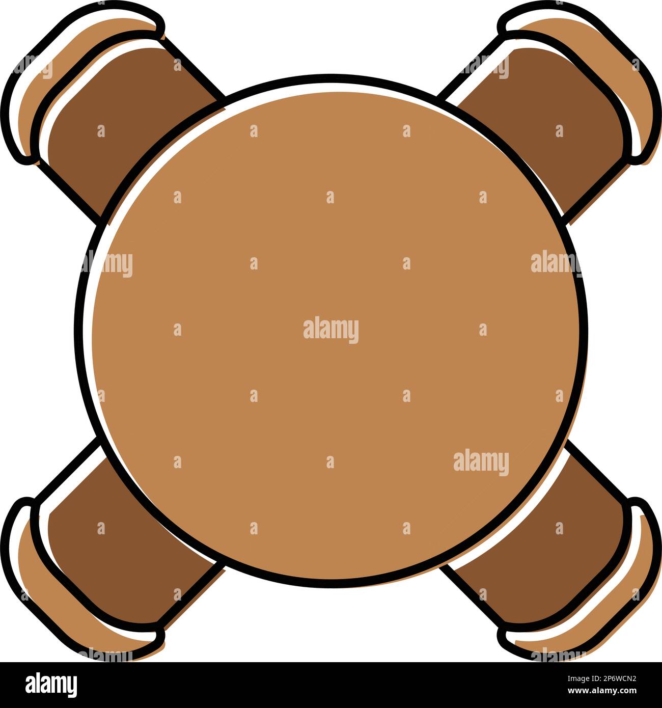 round table chair top view color icon vector illustration Stock Vector ...