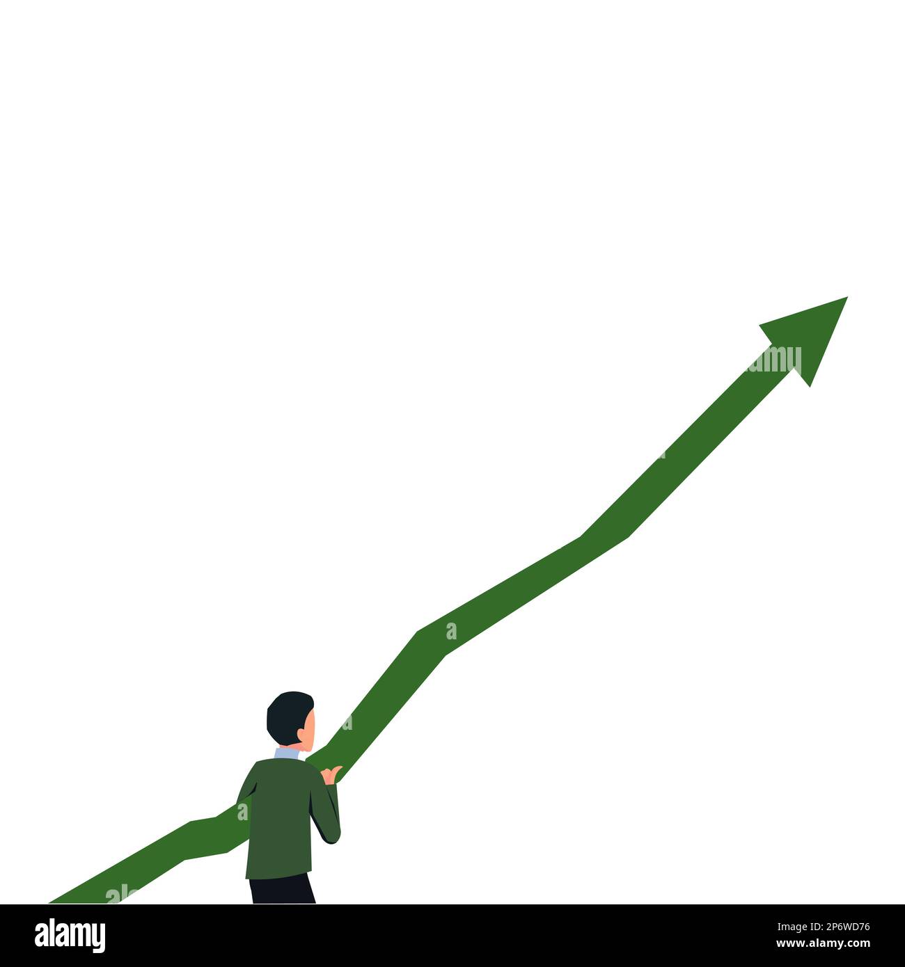 Bright colored Vector illustration with arrow growing up. Main object ...