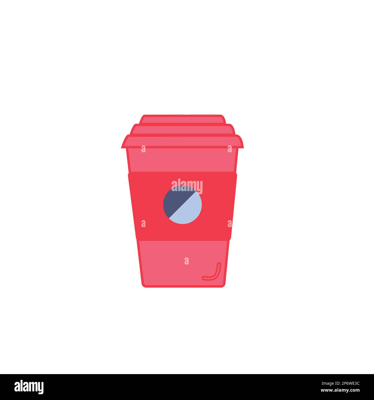 Cup with drink on white background. Main object. Comic bright color ...