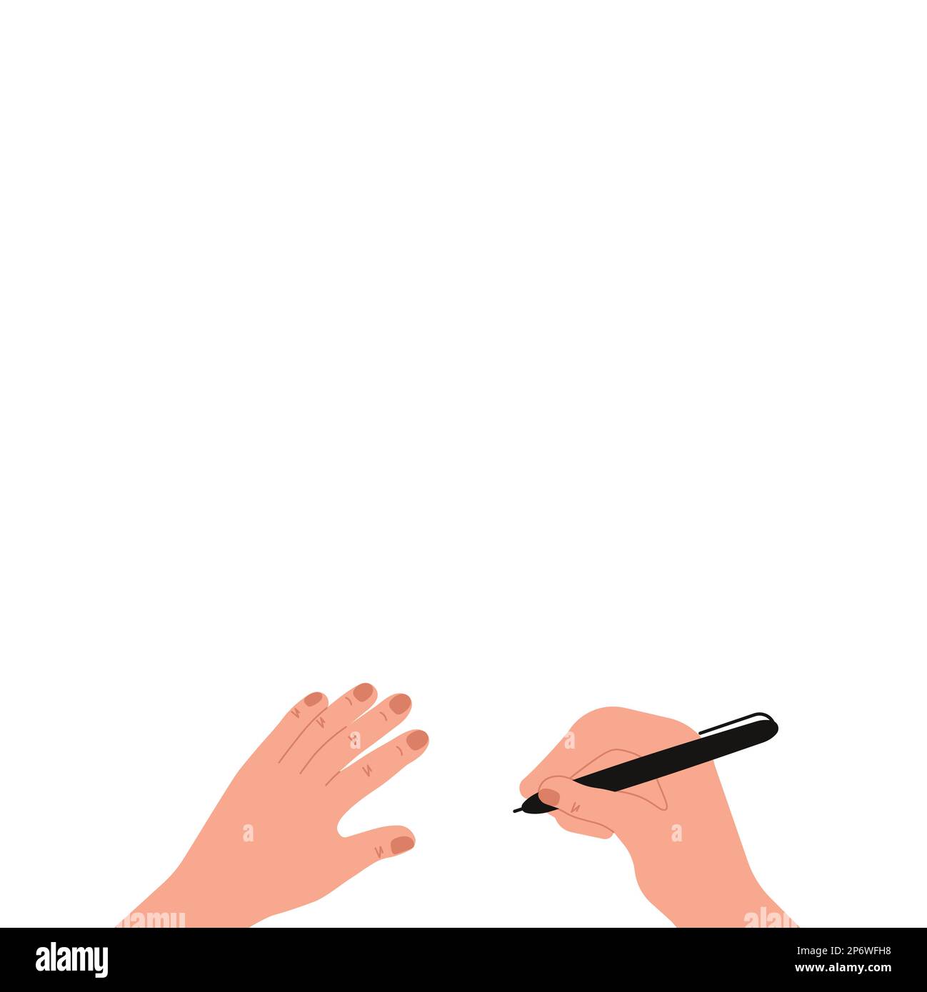 Vector illustration with school and office supplise laing on desk ...