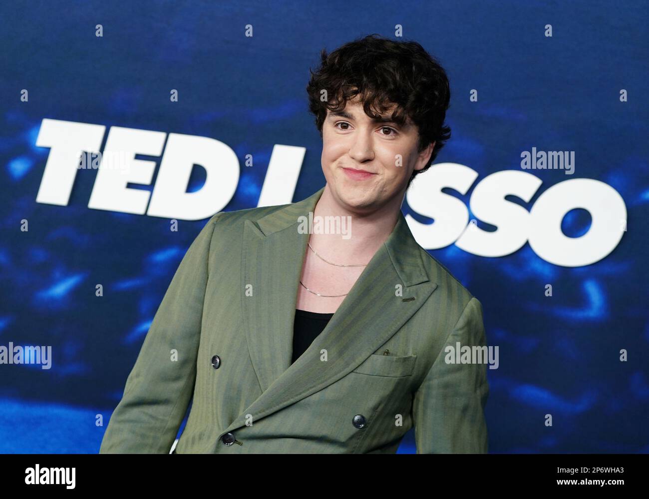 Charlie Hiscock arrives at the season three premiere of "Ted Lasso" on ...