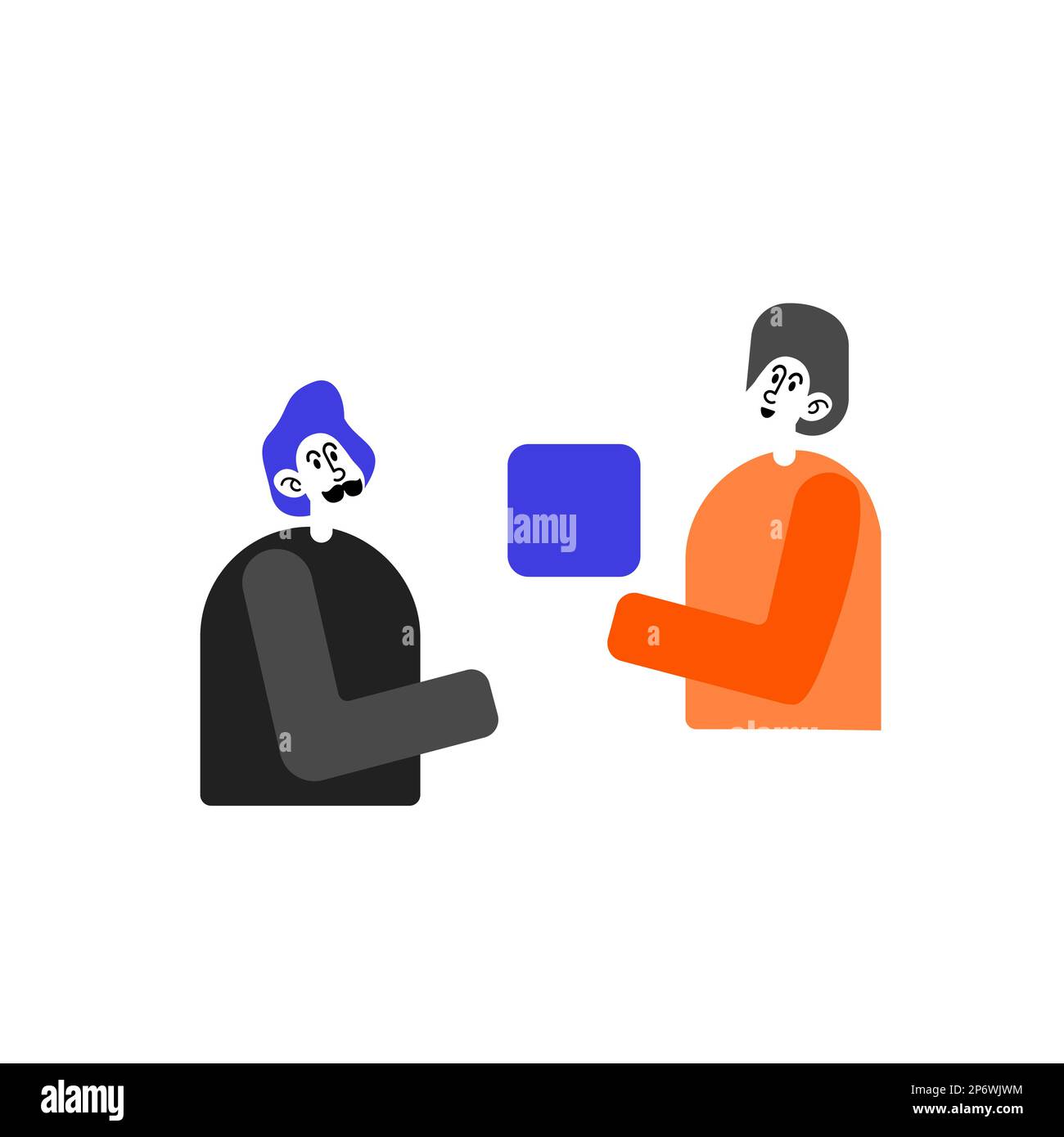 People talking about important things. Colleagues discussing agenda and ...