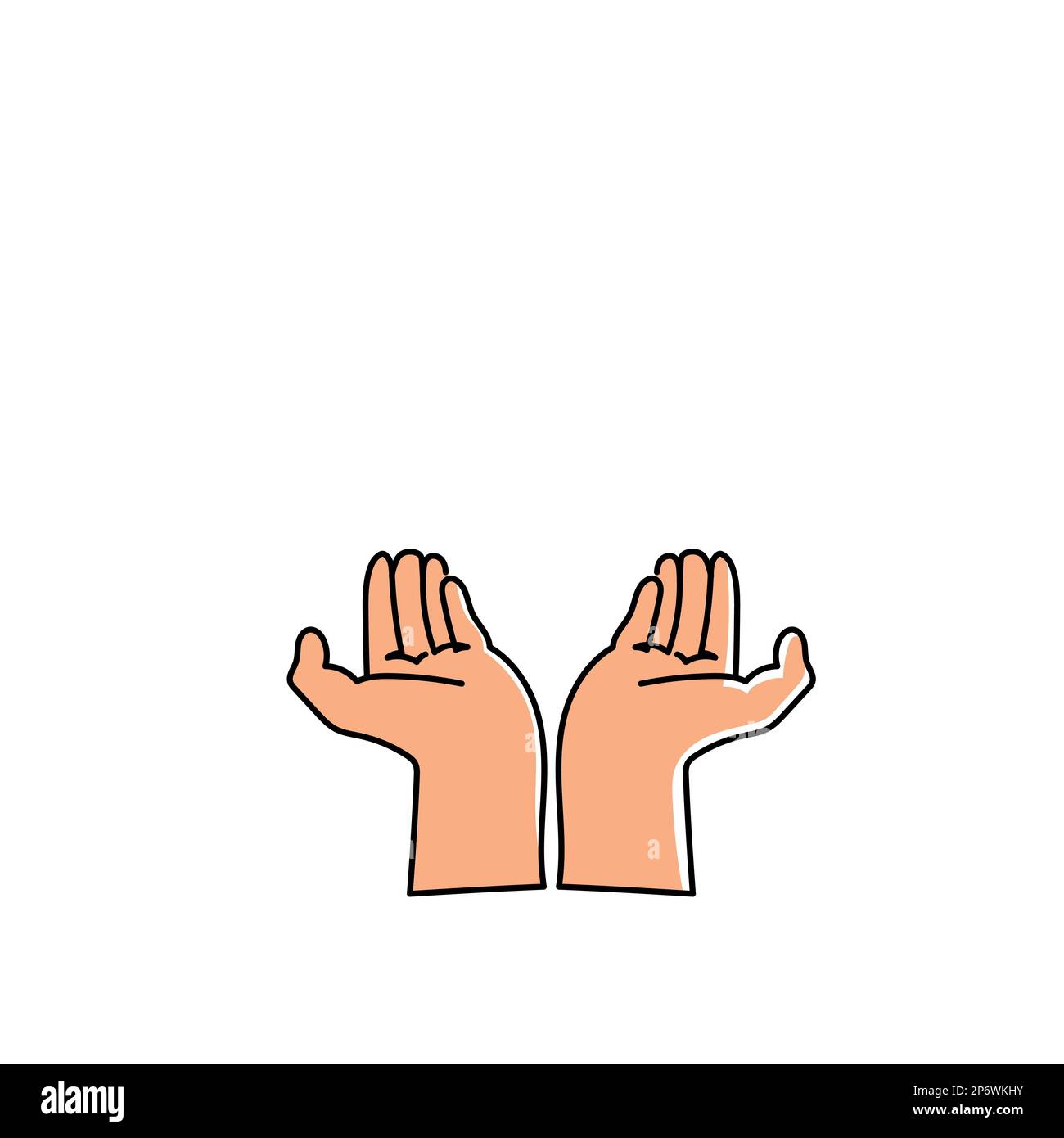 Two Hands holding object. Finger pointing up and down. Handshake ...