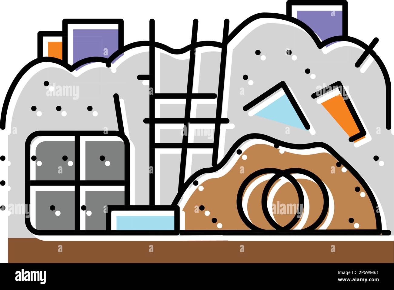 scrap steel steel production color icon vector illustration Stock ...