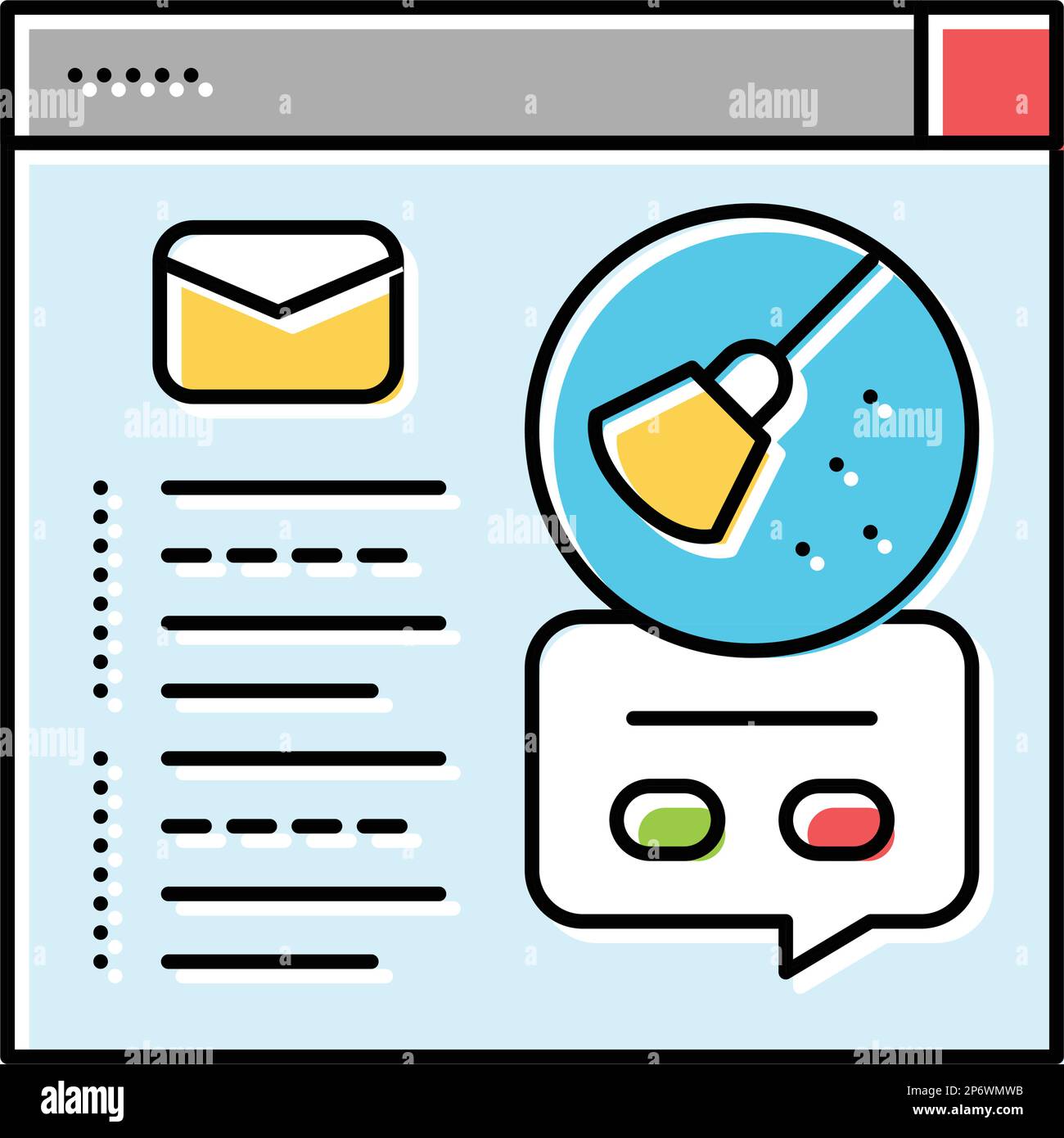 email list cleaning marketing color icon vector illustration Stock ...