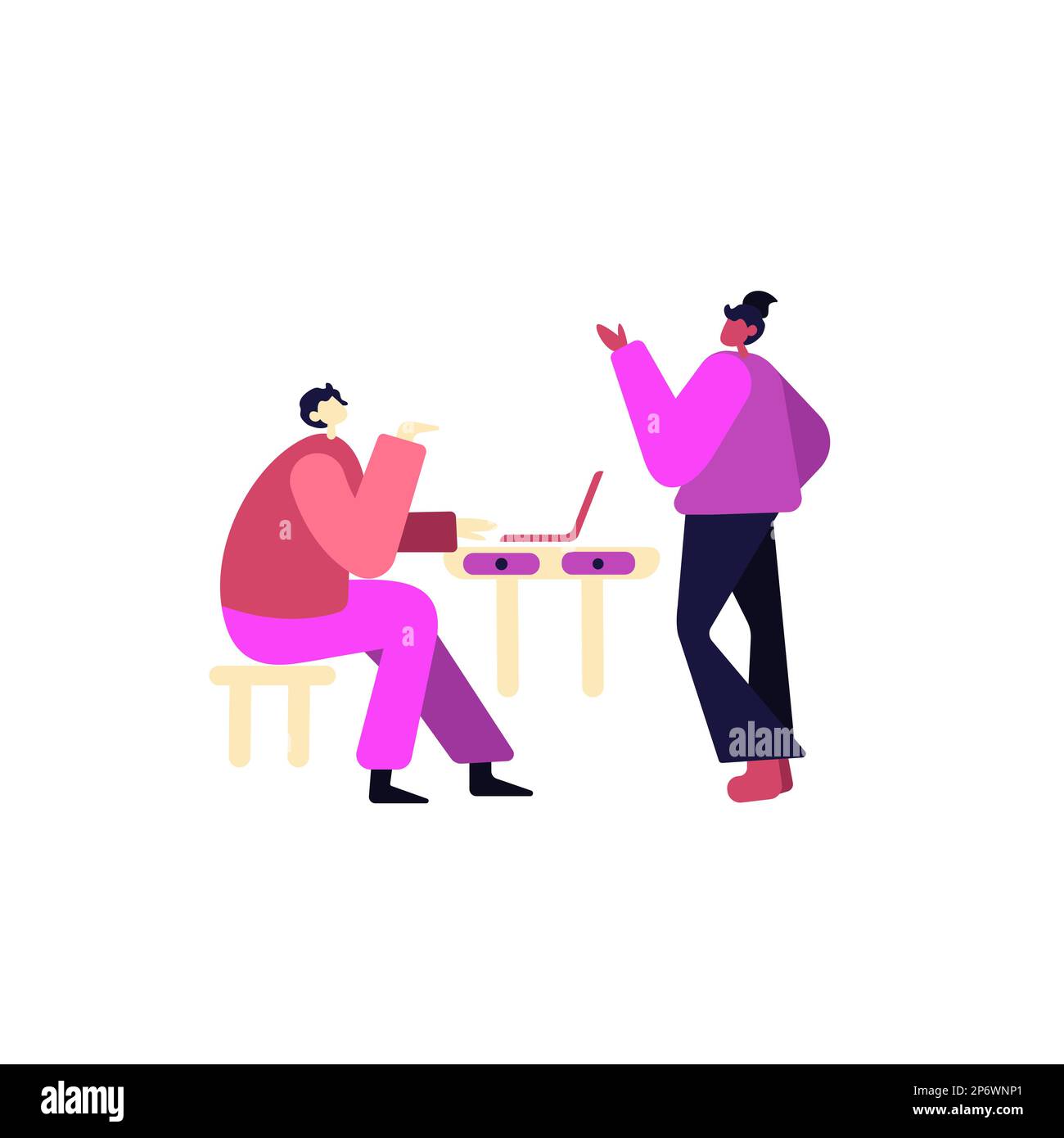 People talking about important things. Colleagues discussing agenda and ...