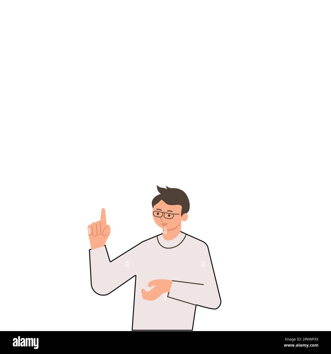 Man Standing Drawing Holding Palm Bend While Pointing Index Finger ...