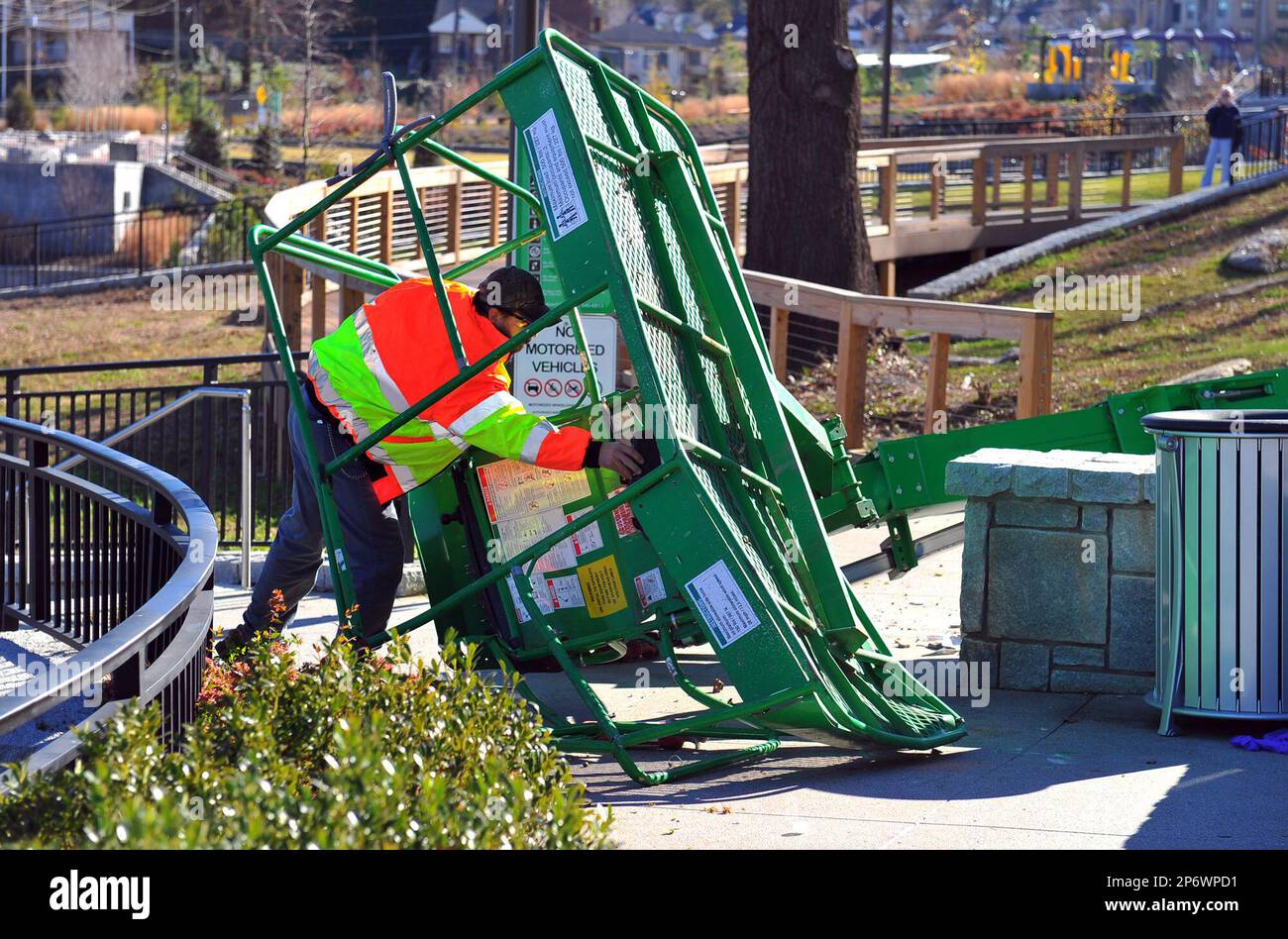 Emergency personnel investigate the scene of an accident after a 80 ...