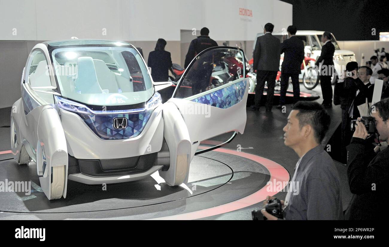 Honda's Micro Commuter concept car is shown during a press preview of ...