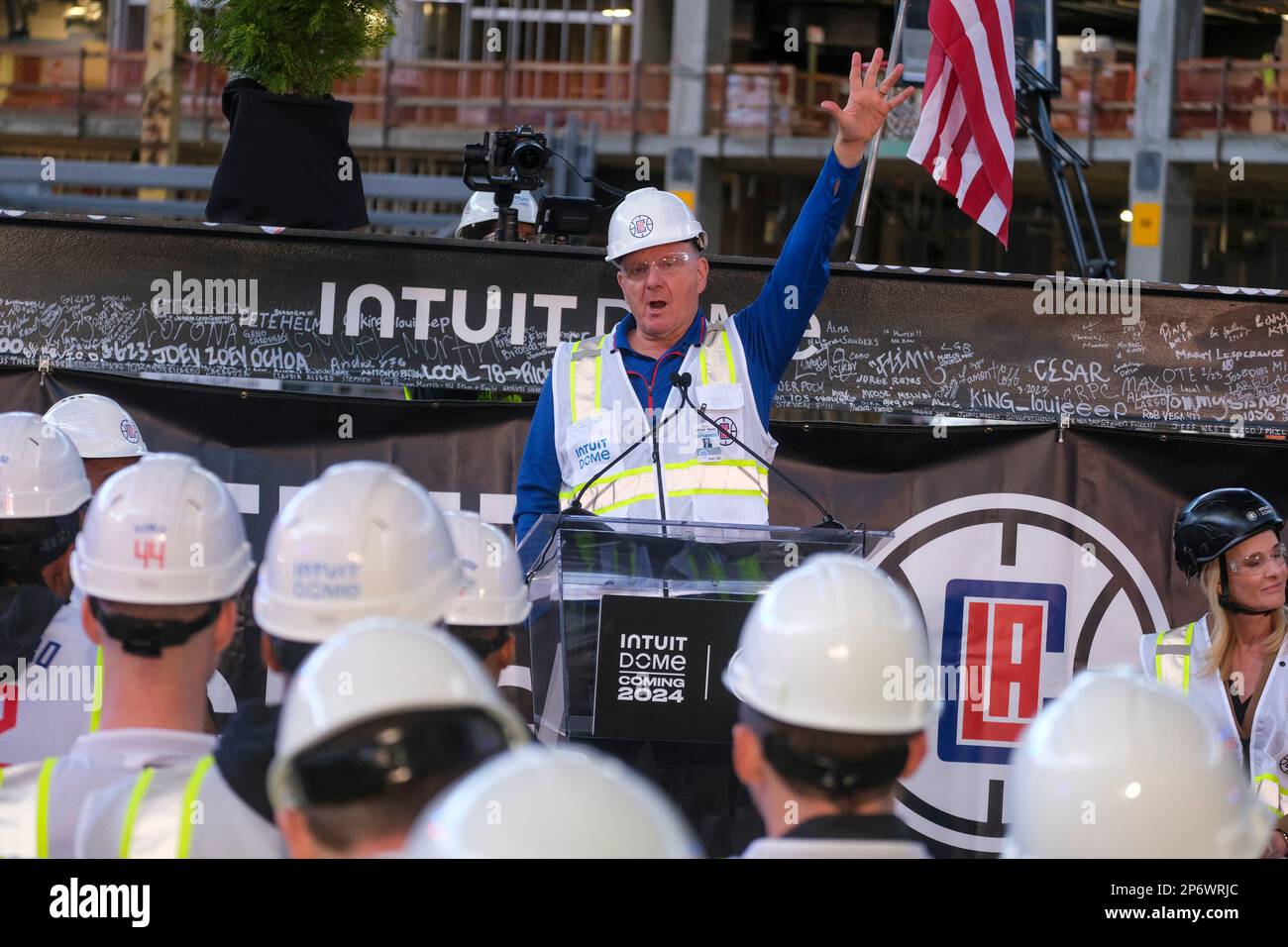 Los Angeles, California, USA. 7th Mar, 2023. Los Angeles Clippers owner Steve Ballmer speaks in ...
