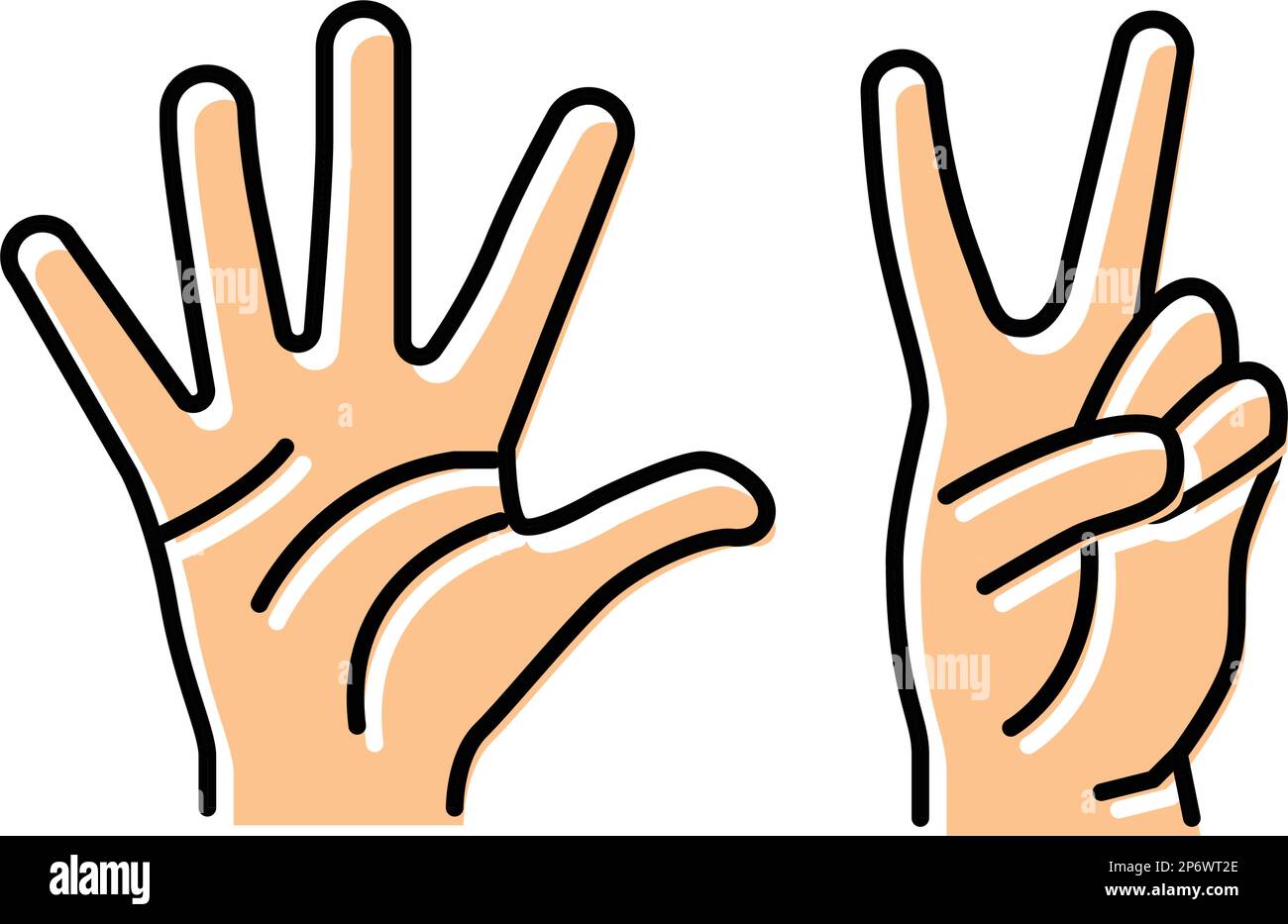 seven number hand gesture color icon vector illustration Stock Vector Image & Art - Alamy