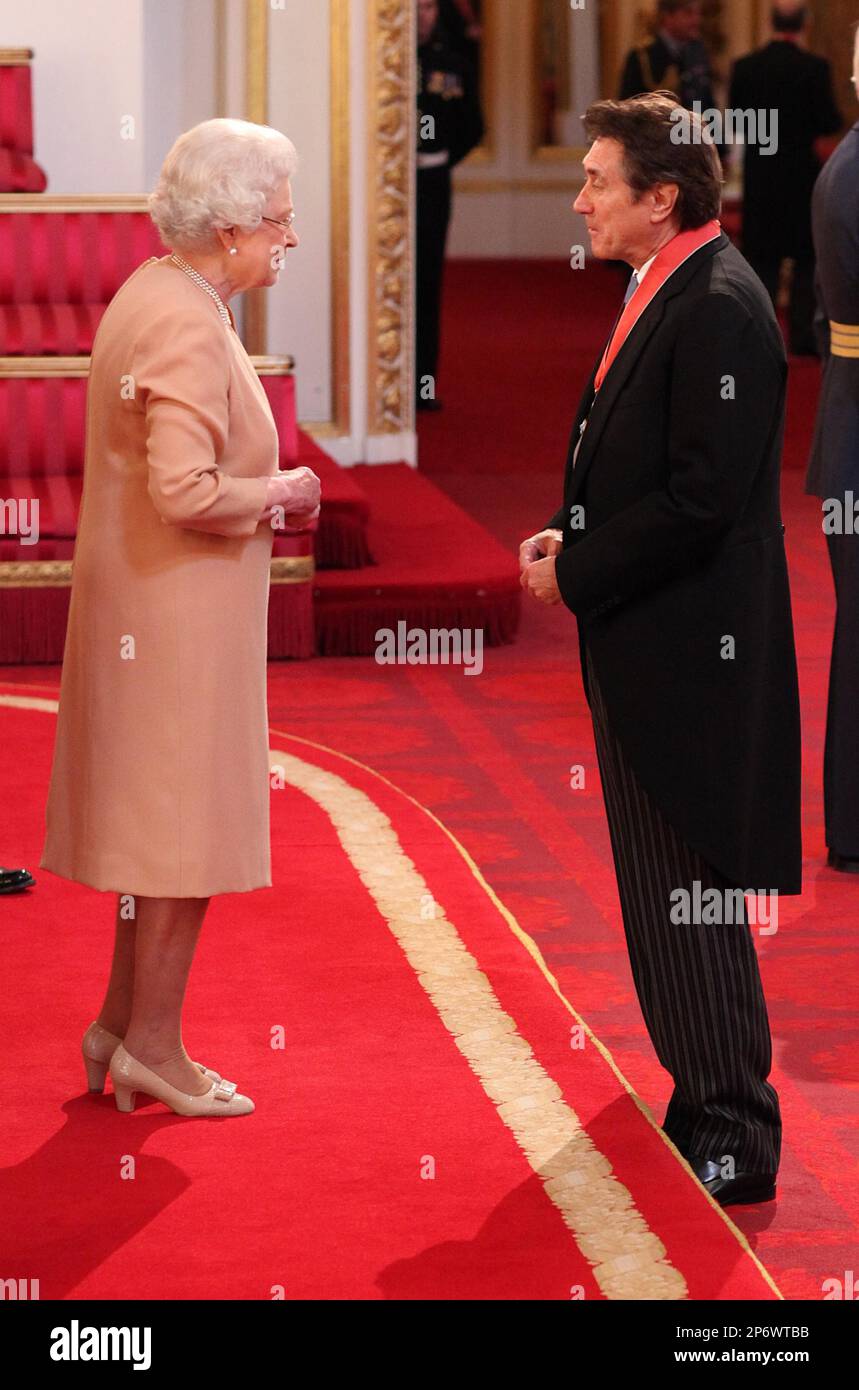 British singer Bryan Ferry receives his Commander of the British Empire ...
