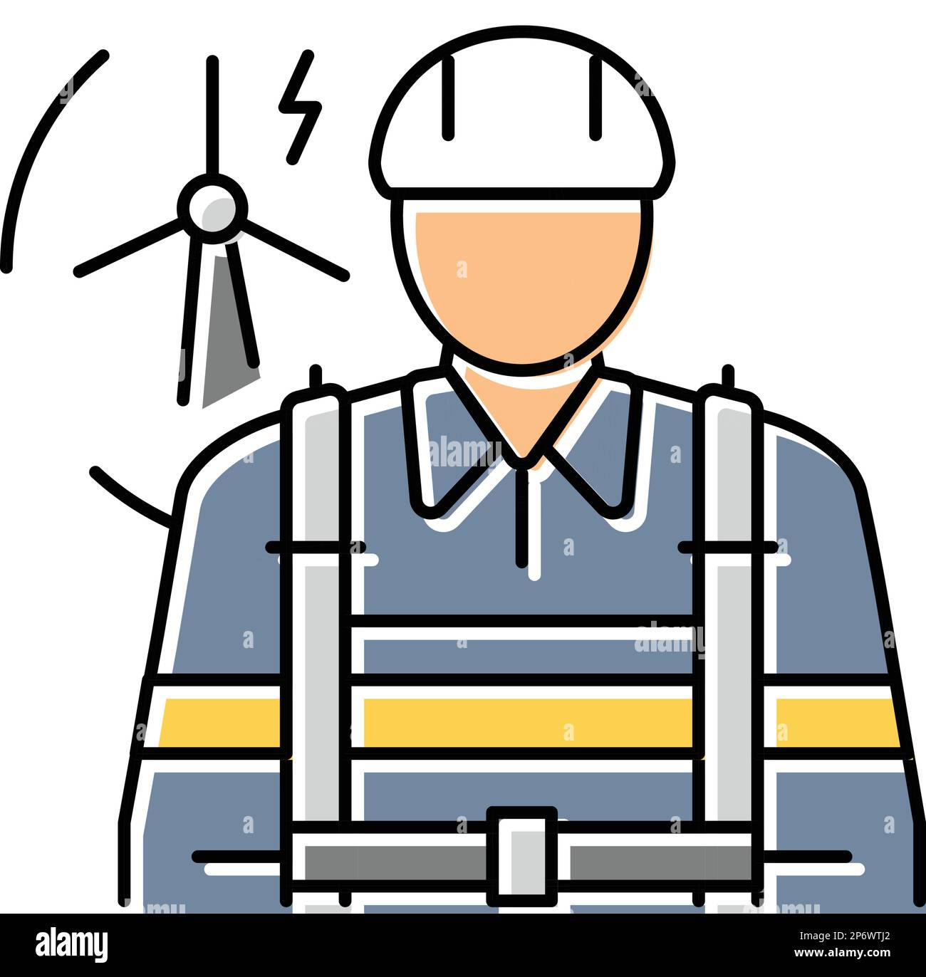 Maintenance work wind turbine Stock Vector Images - Alamy
