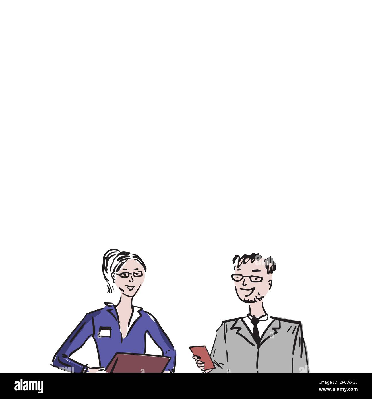 People talking about important things. Colleagues discussing agenda and ...