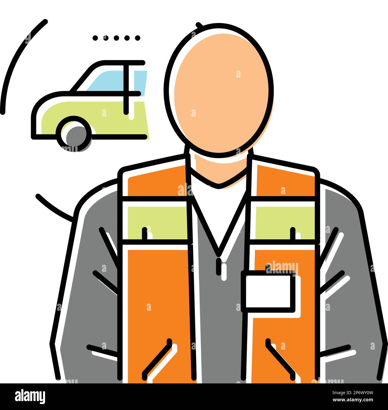 fleet maintenance manager repair worker color icon vector illustration ...